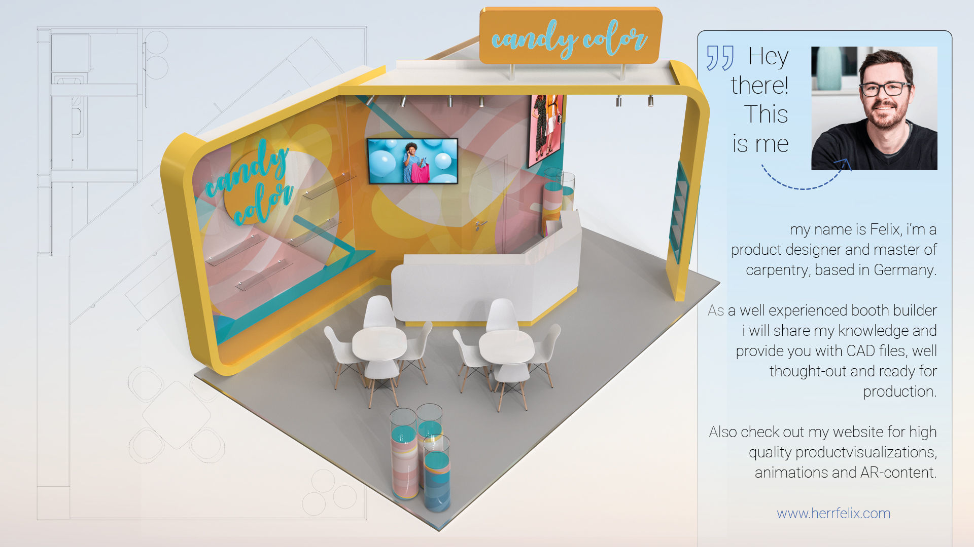 exhibition booth stall design custom 3D model | CGTrader