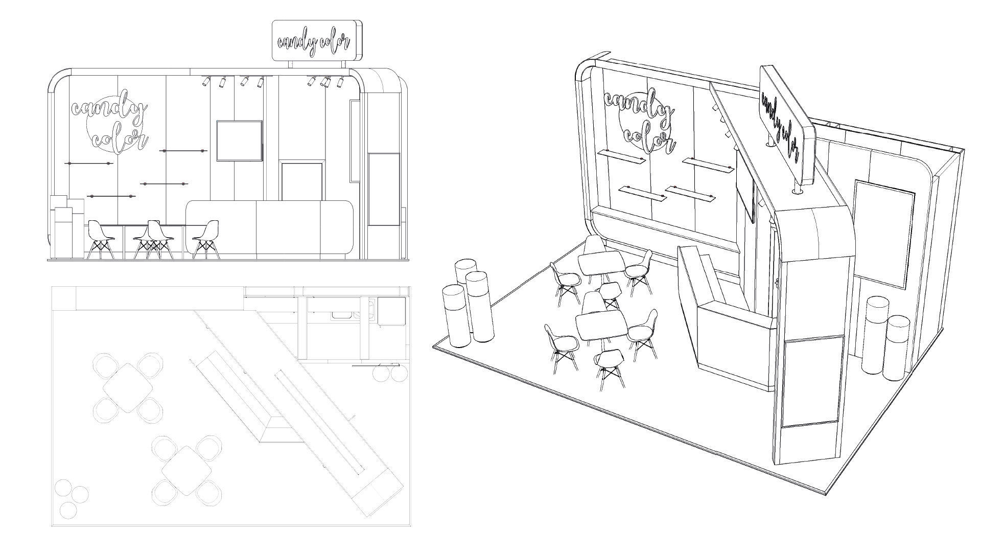 exhibition booth stall design custom 3D model | CGTrader