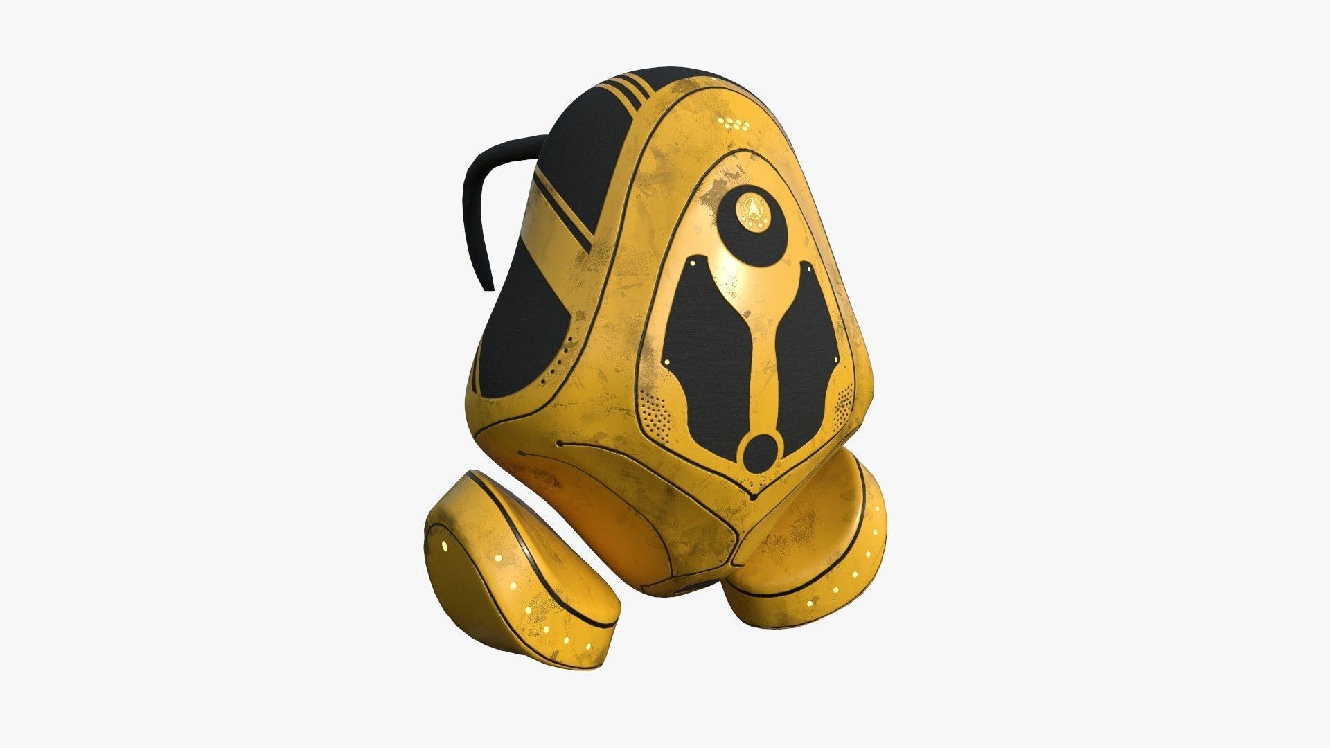3D model SciFi Backpack H02 Yellow - Fashion Character Design VR / AR ...