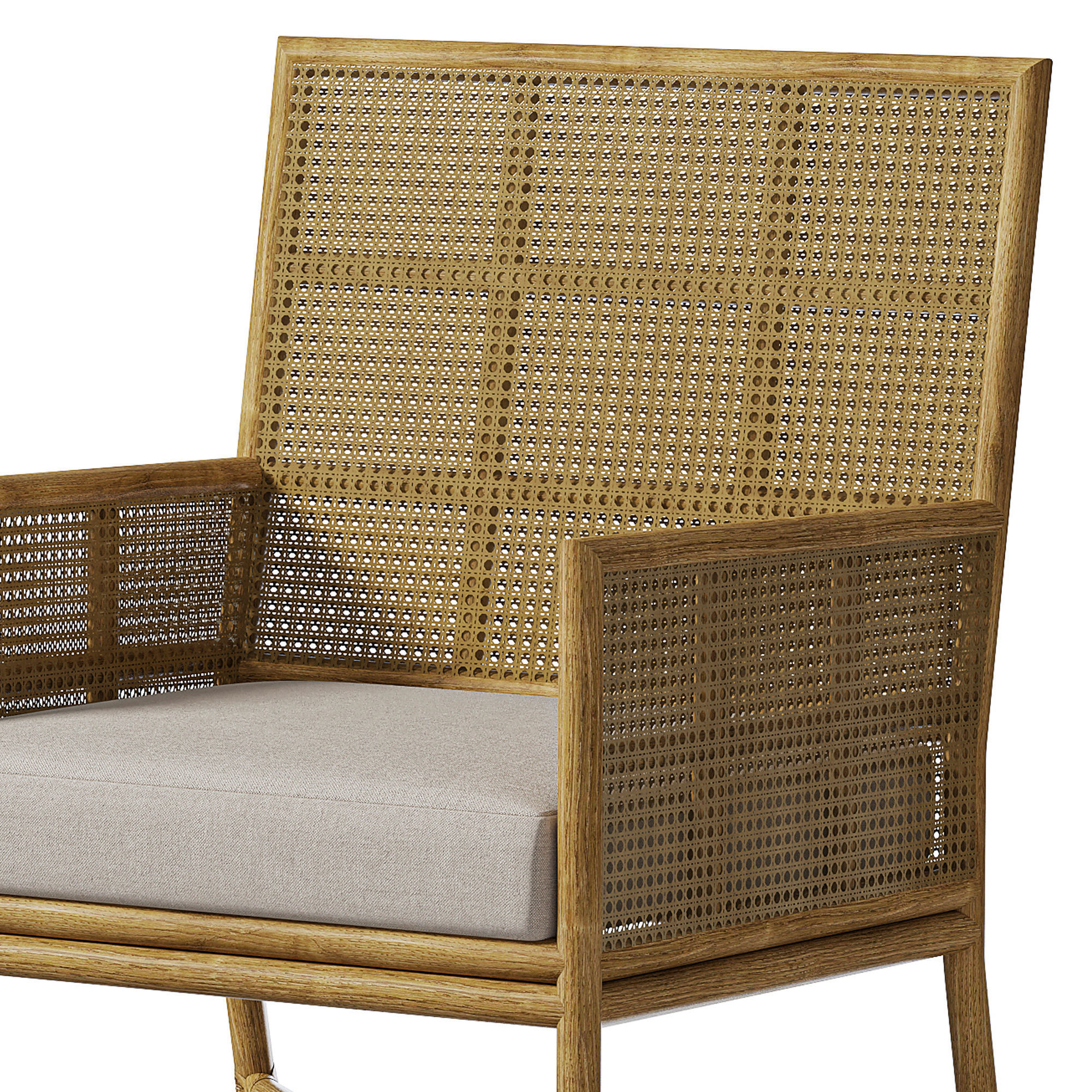 SQUARE BACK CANED ARM CHAIR by Bakerfurniture 3D model | CGTrader