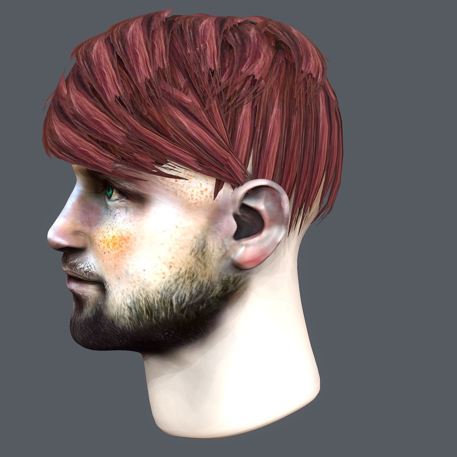 3D model Realistic White Male Head Bundle 3D model Game Ready Low-poly ...