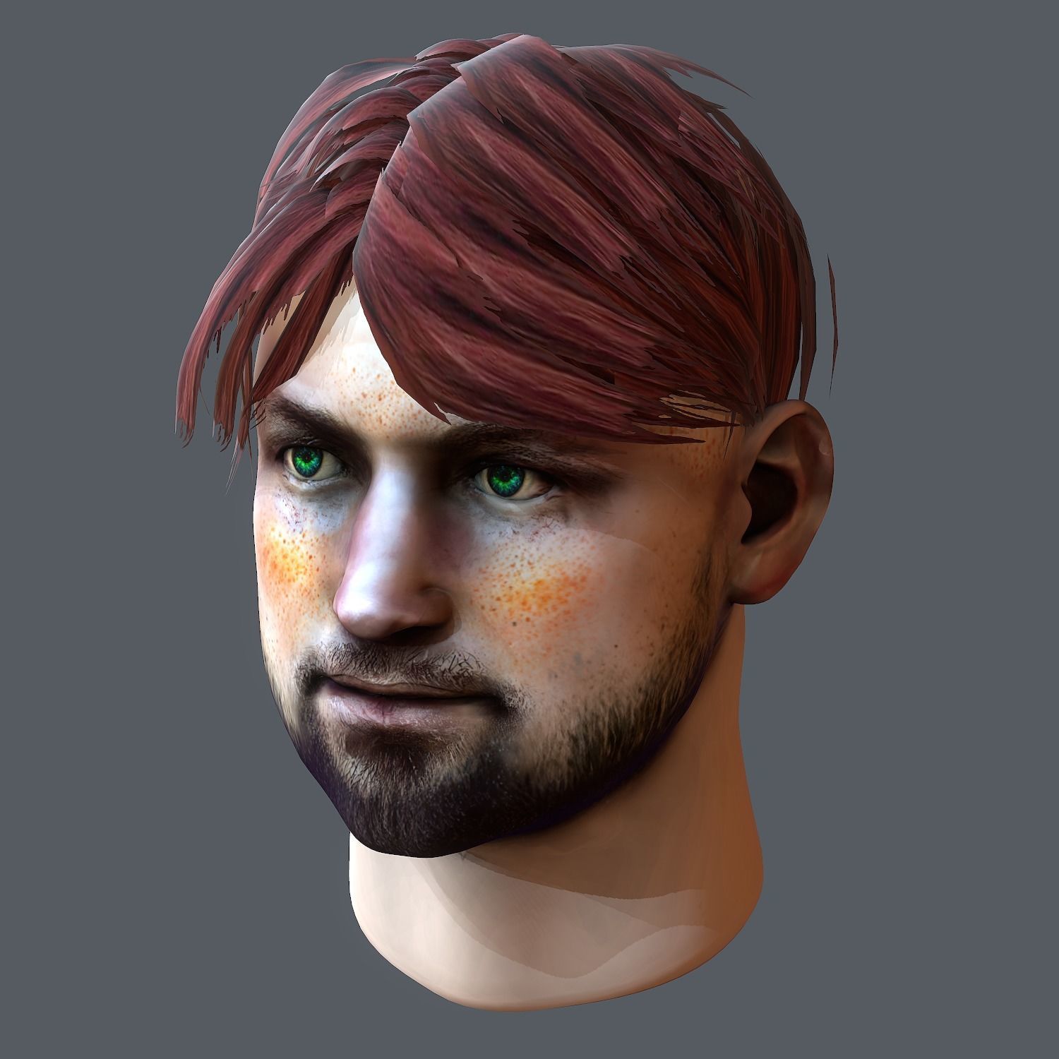 3D model Realistic White Male Head Bundle 3D model Game Ready Low-poly ...
