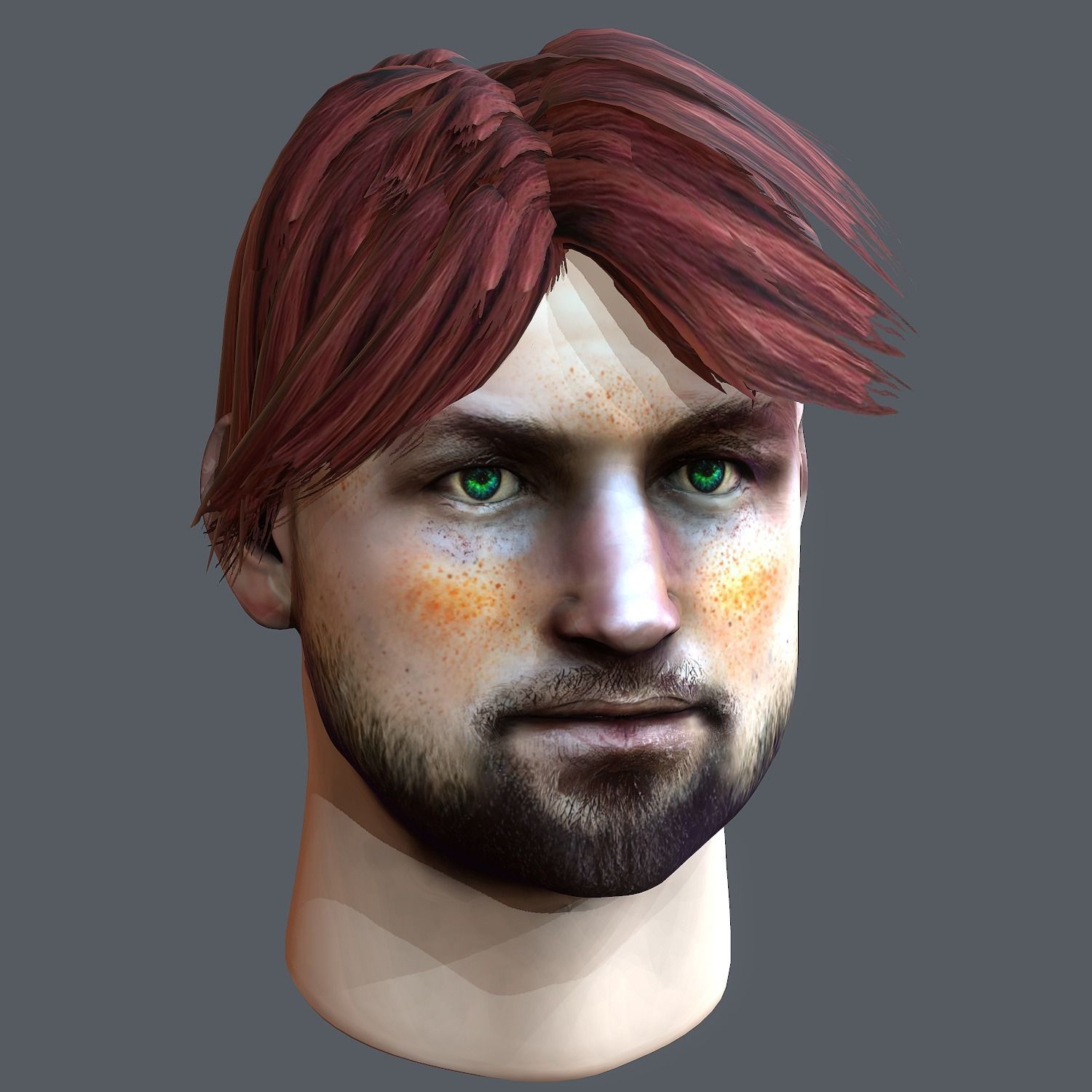3D model Realistic White Male Head Bundle 3D model Game Ready Low-poly ...
