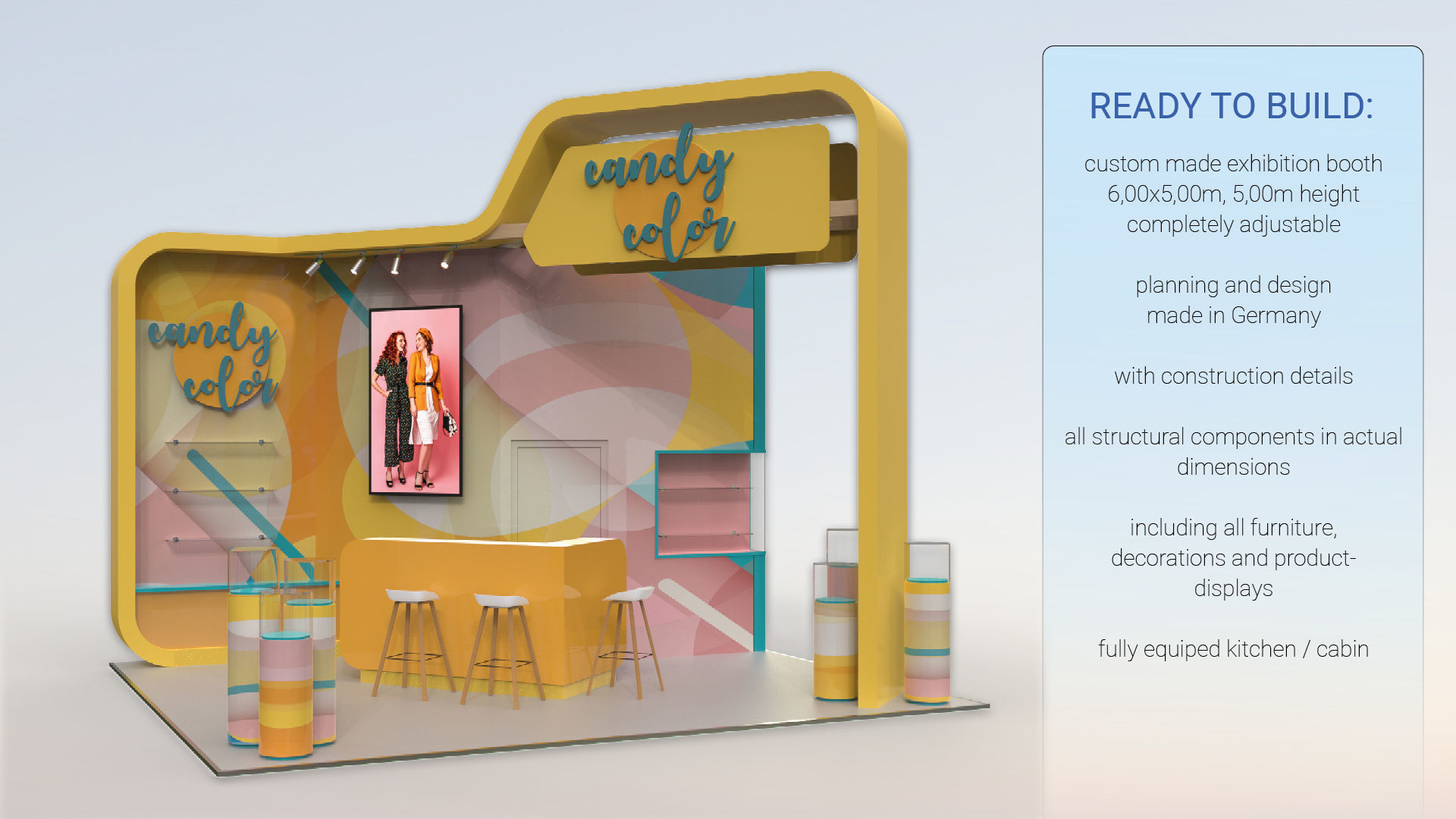 exhibition booth stall design custom 3D model | CGTrader