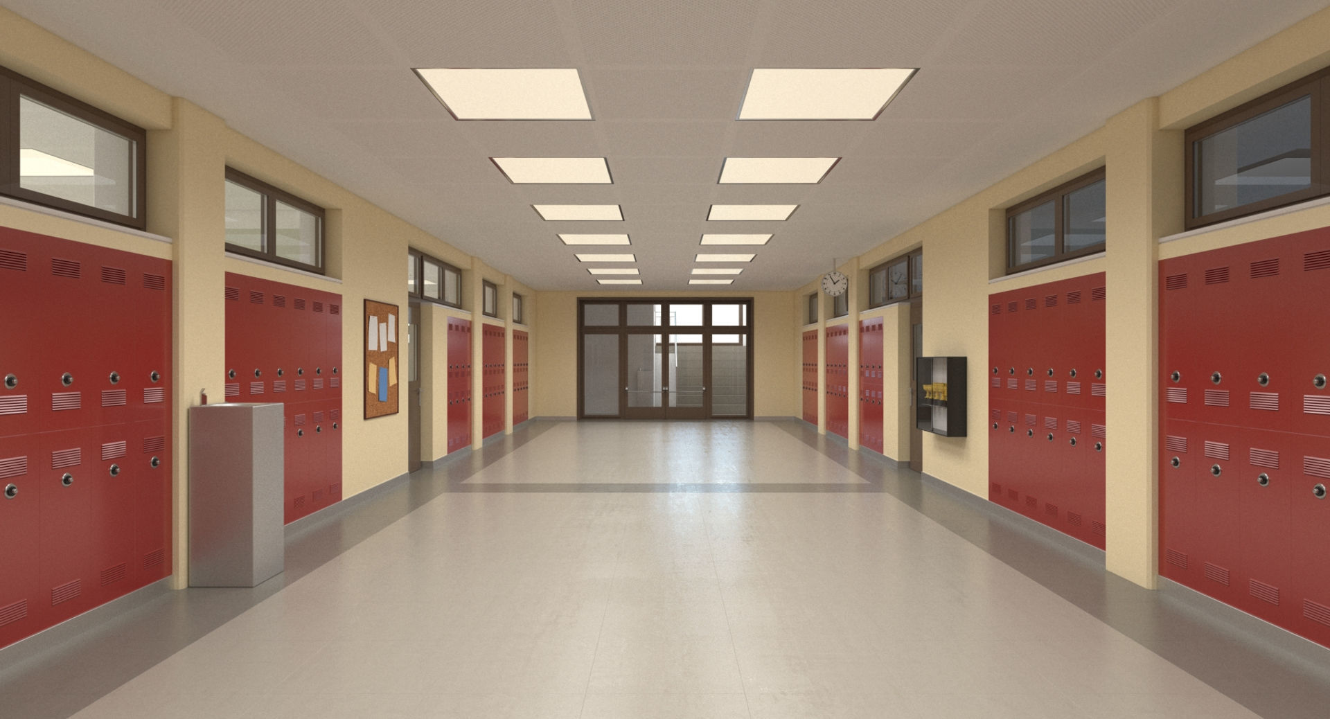 School Hallway 3D model | CGTrader