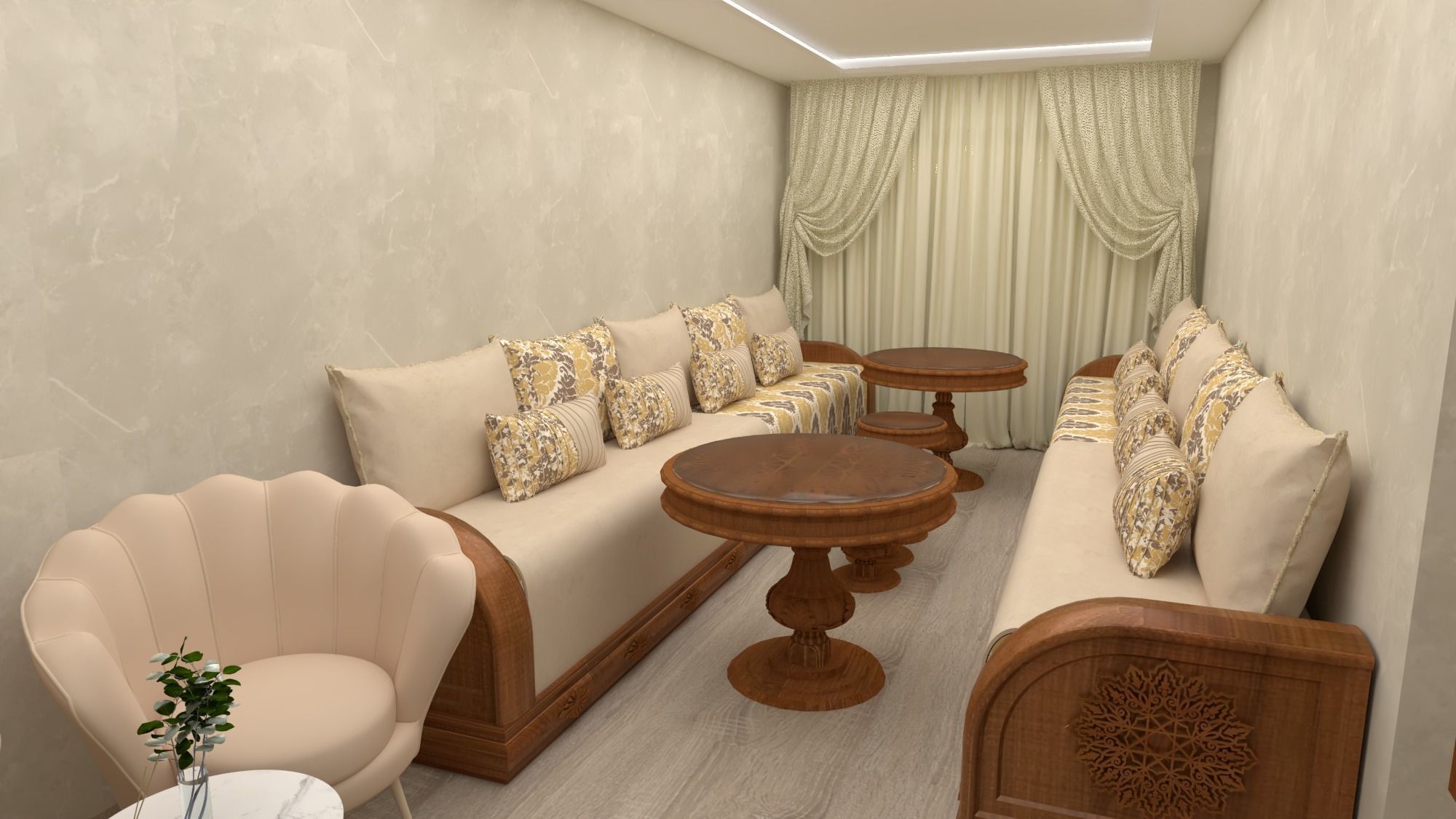 living room morocco sofa anad table 3D model 3D printable | CGTrader