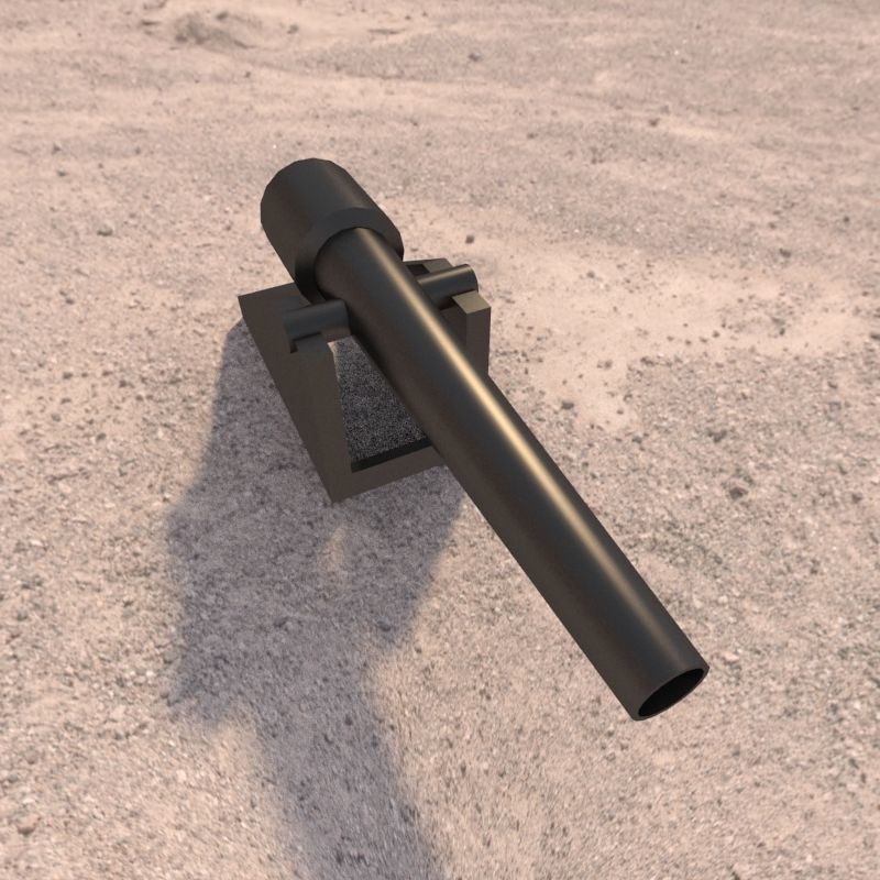 3D model Parrot gun Civil War 200 pound low poly VR / AR / low-poly ...