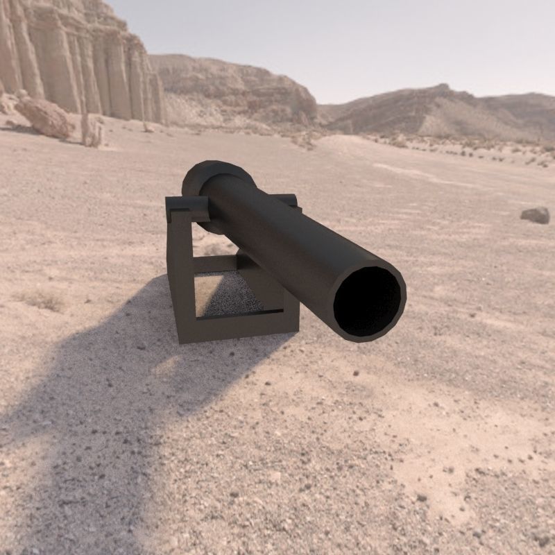 3D model Parrot gun Civil War 200 pound low poly VR / AR / low-poly ...
