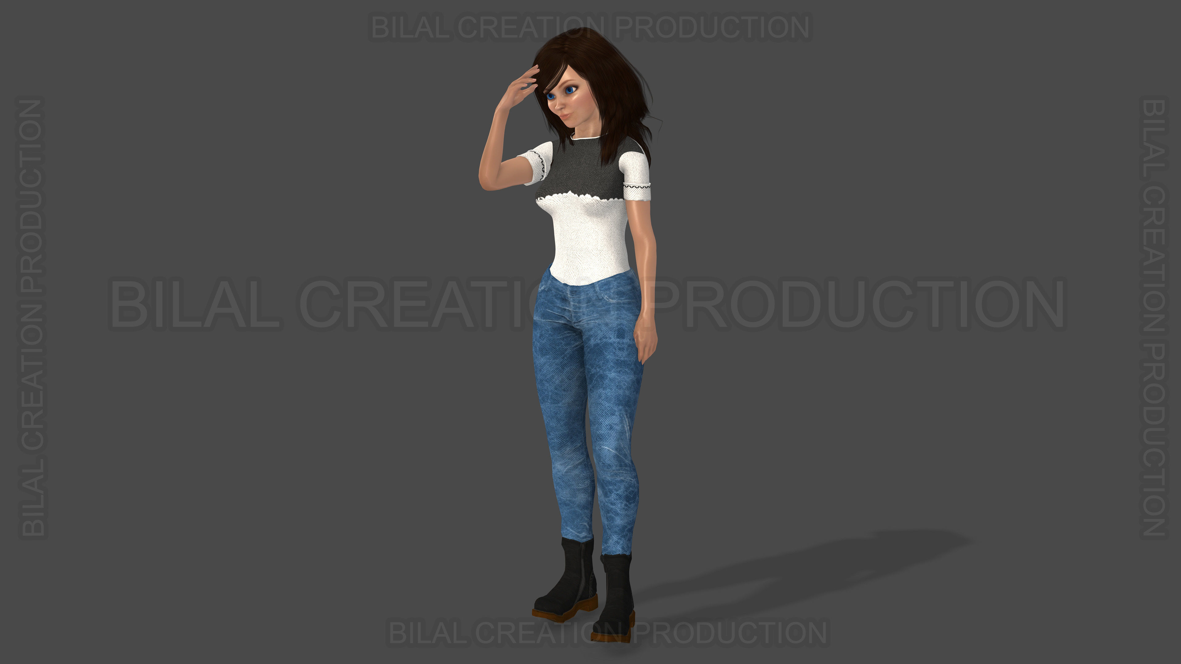 BEAUTIFUL GIRL ANIMATED 3D model animated rigged | CGTrader