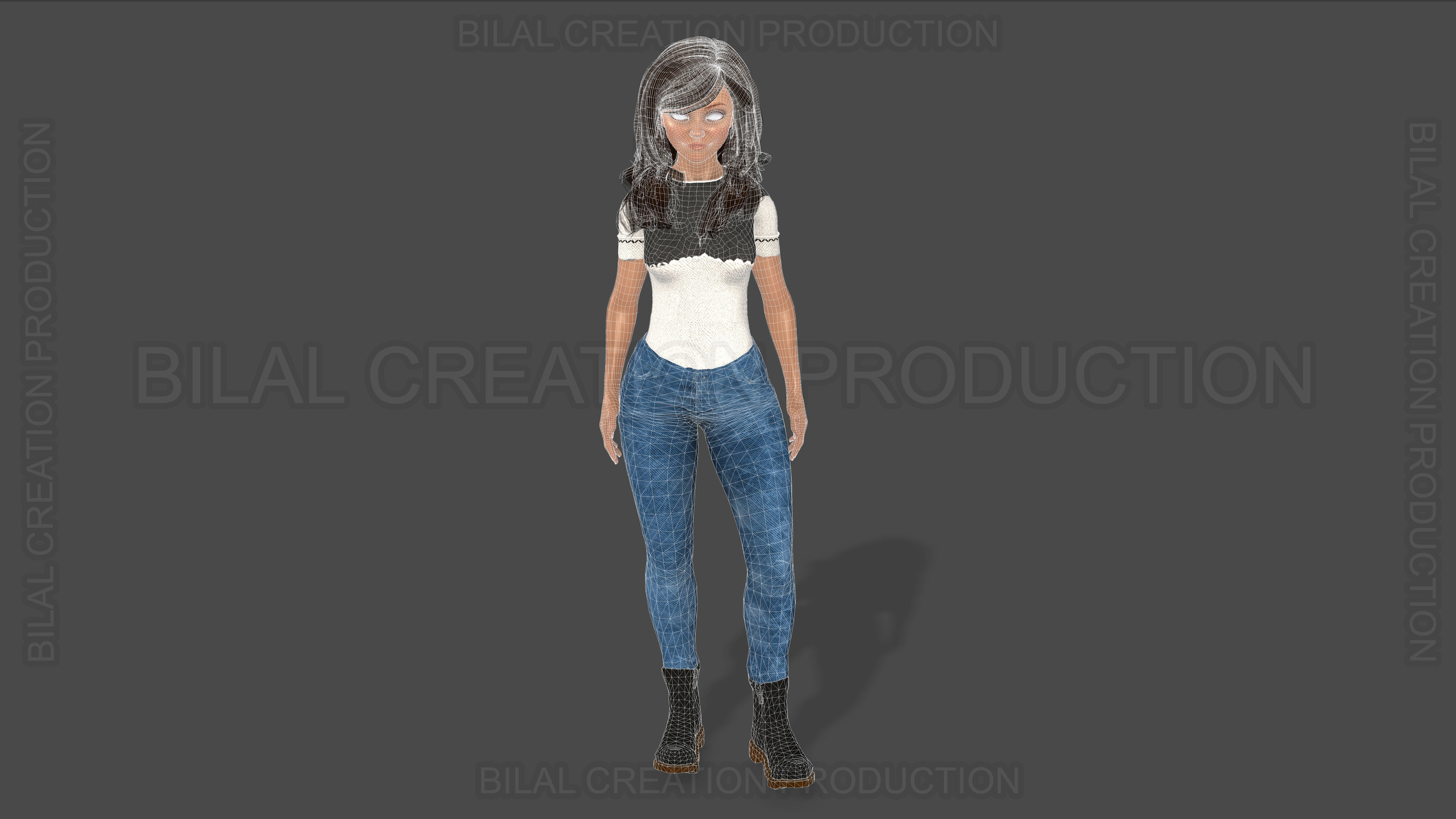 BEAUTIFUL GIRL ANIMATED 3D model animated rigged | CGTrader