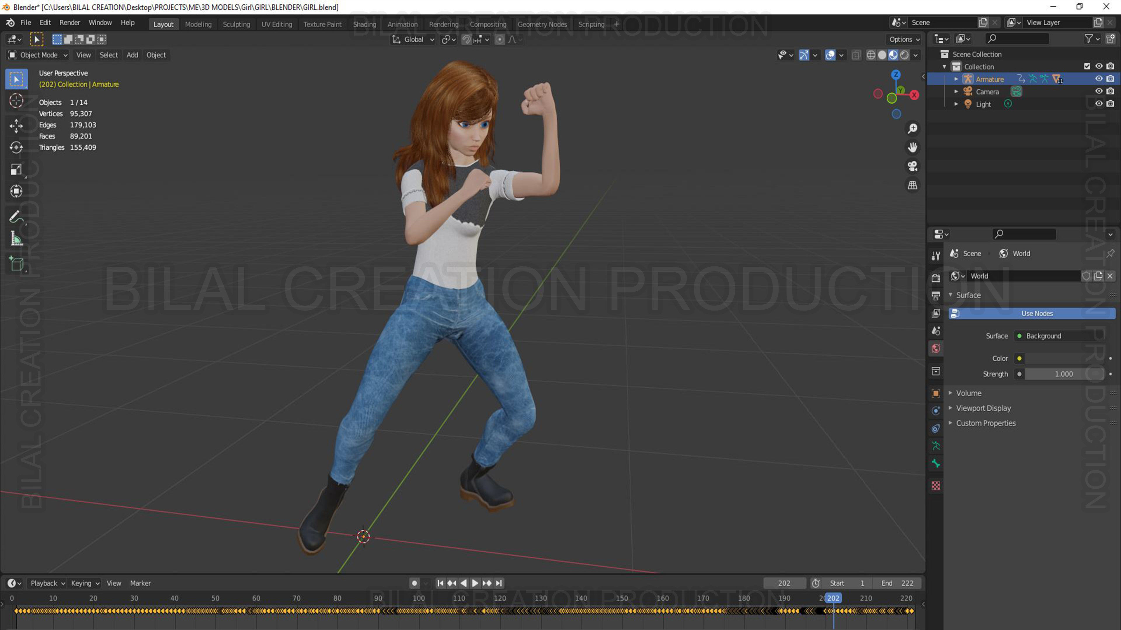 BEAUTIFUL GIRL ANIMATED 3D model animated rigged | CGTrader