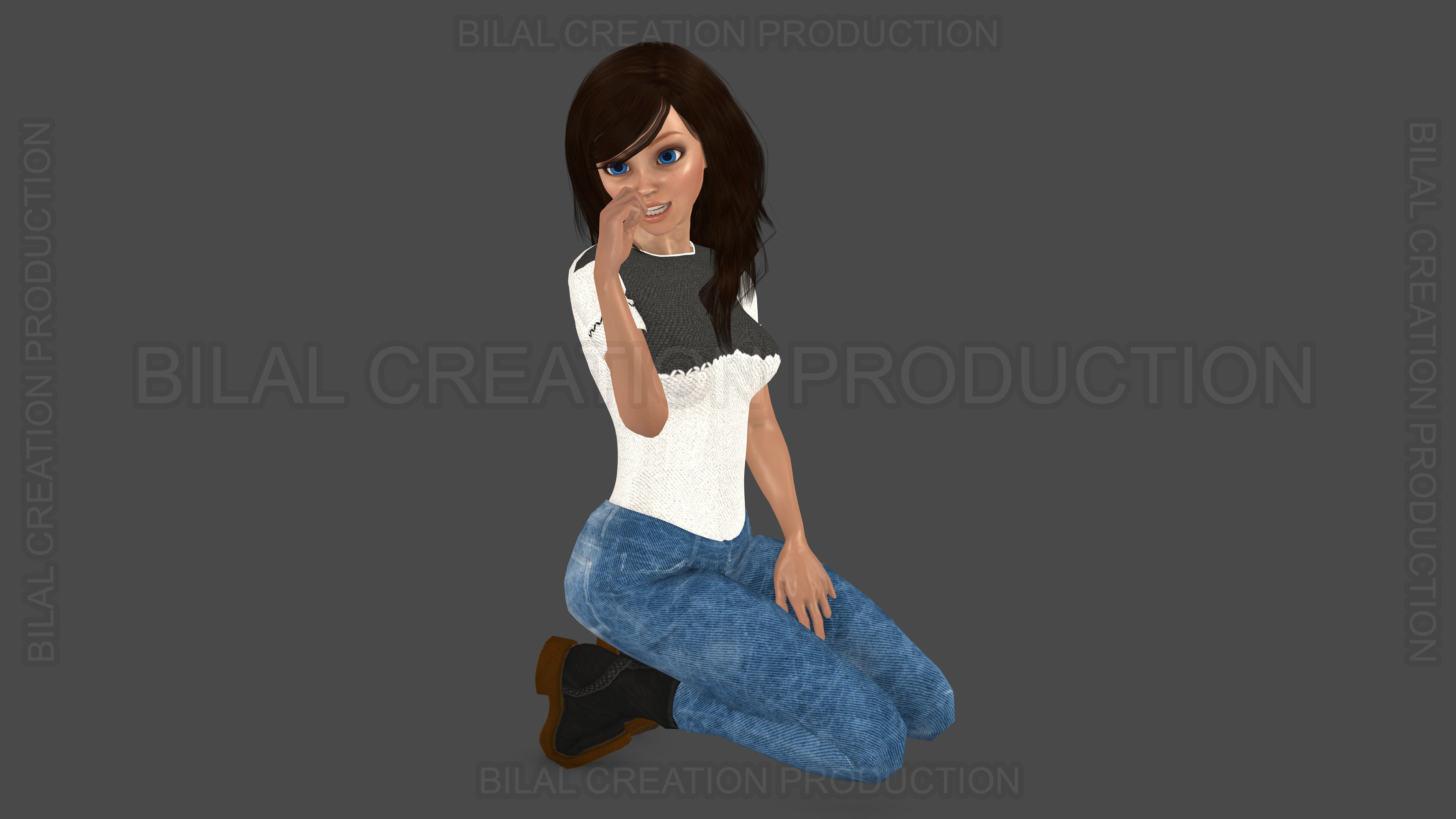 BEAUTIFUL GIRL ANIMATED 3D model animated rigged | CGTrader