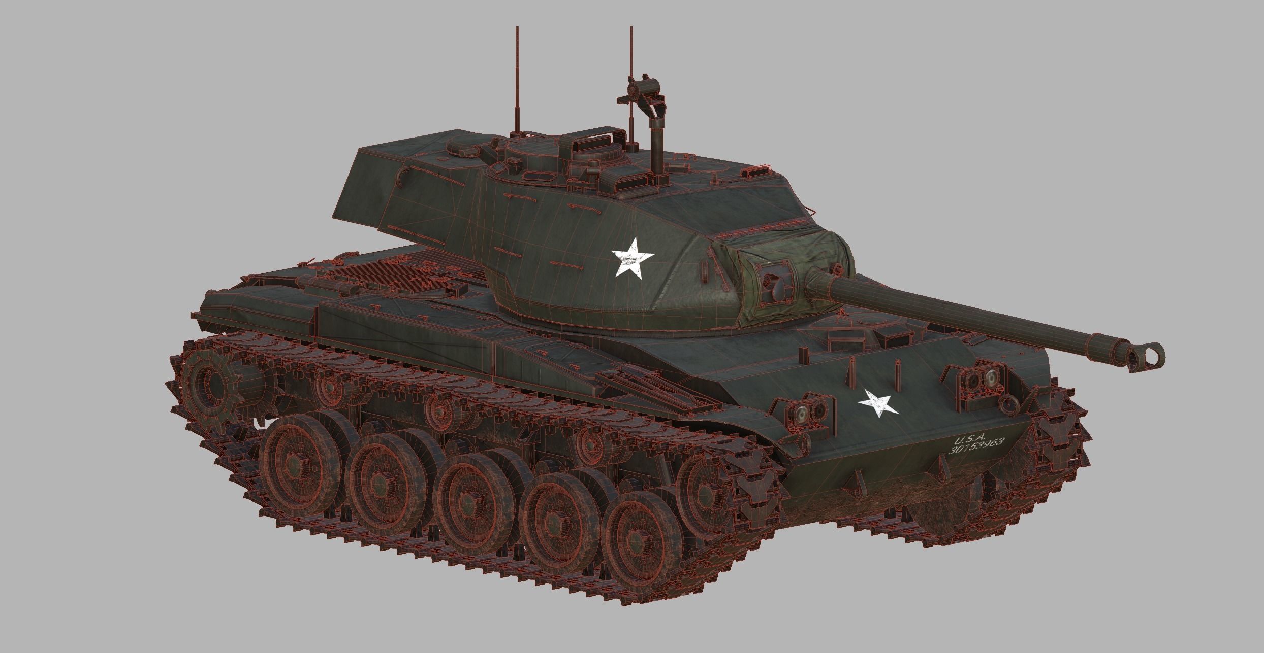 3D model M41 Light Tank VR / AR / low-poly | CGTrader