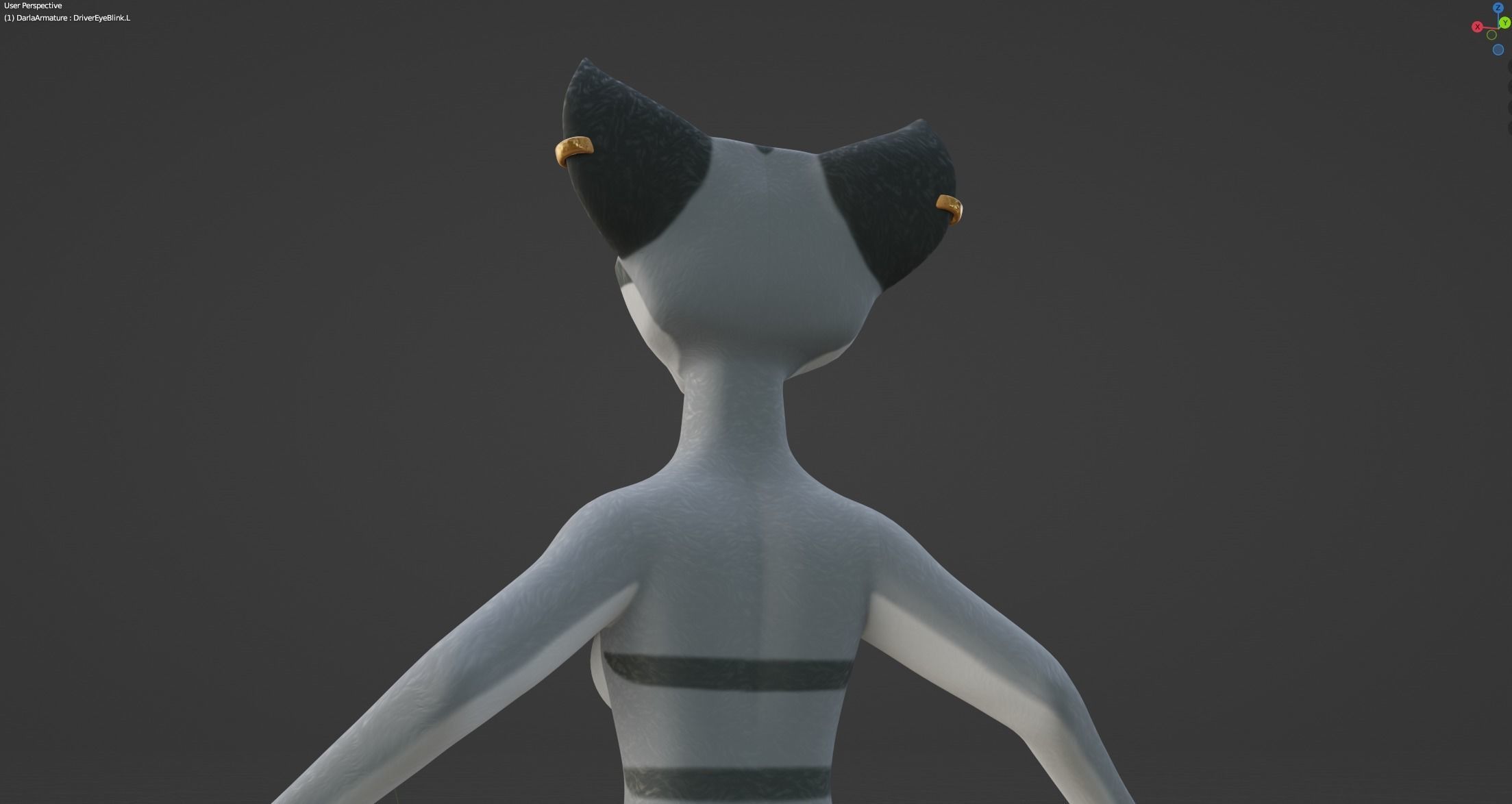 Darla Anthro Cat 3D model rigged | CGTrader