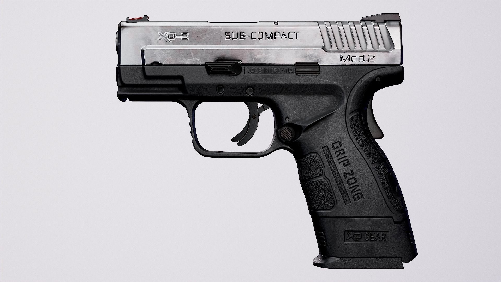 3D model Springfield XD-MOD2 - Silver VR / AR / low-poly | CGTrader