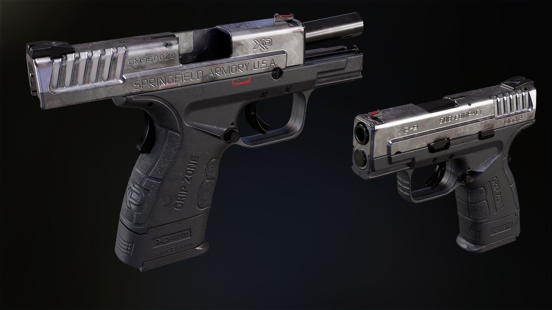 3D model Springfield XD-MOD2 - Silver VR / AR / low-poly | CGTrader
