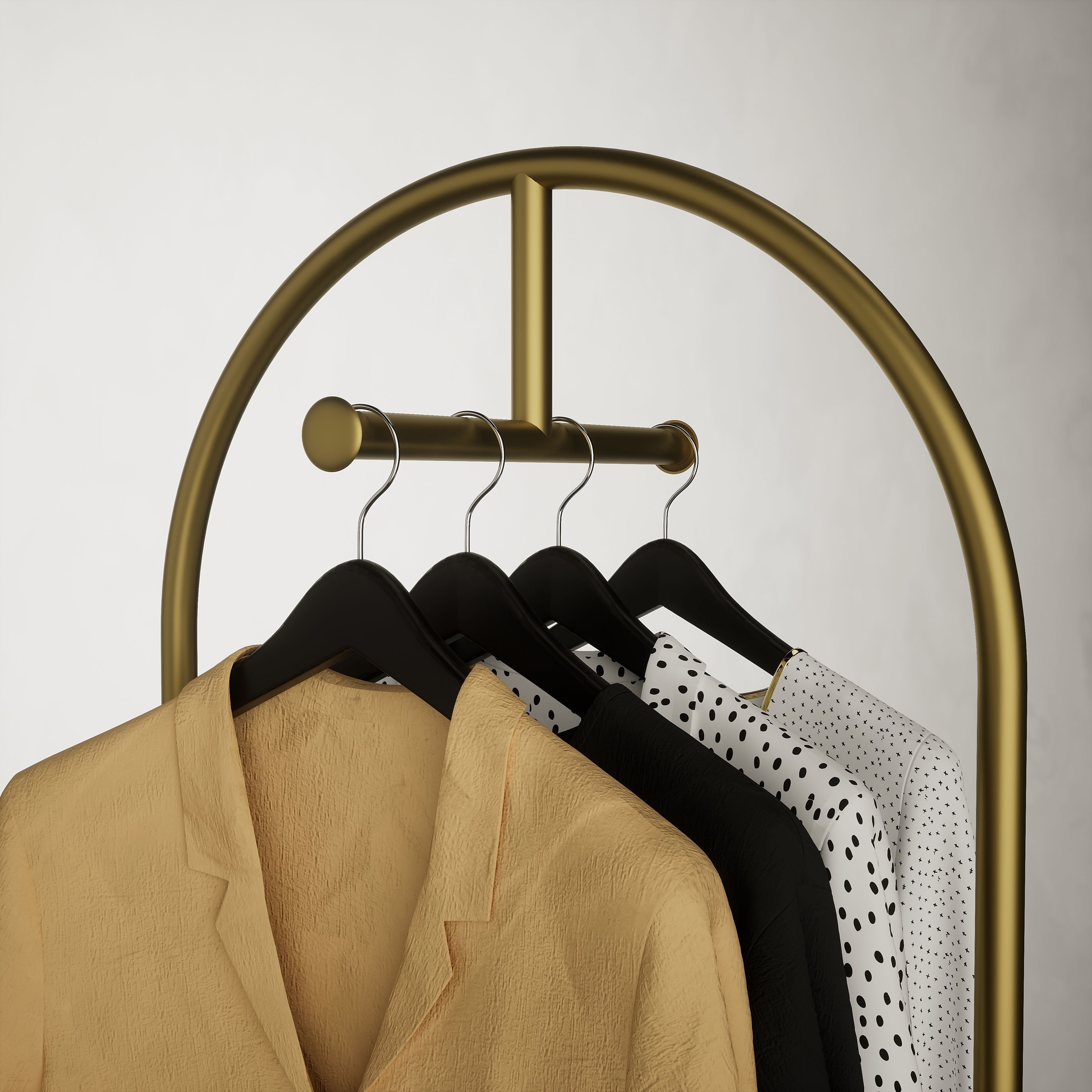 3D model 7 pcs Boutique Hanger Stand Dress hanger Stand VR / AR / low ...