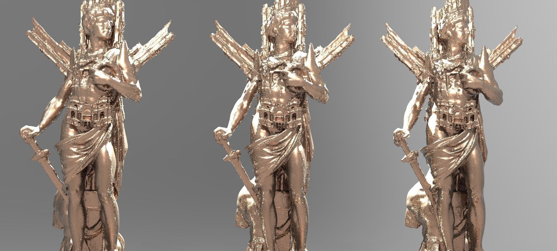 Roman God Mars abstract statue 2 3D model | CGTrader