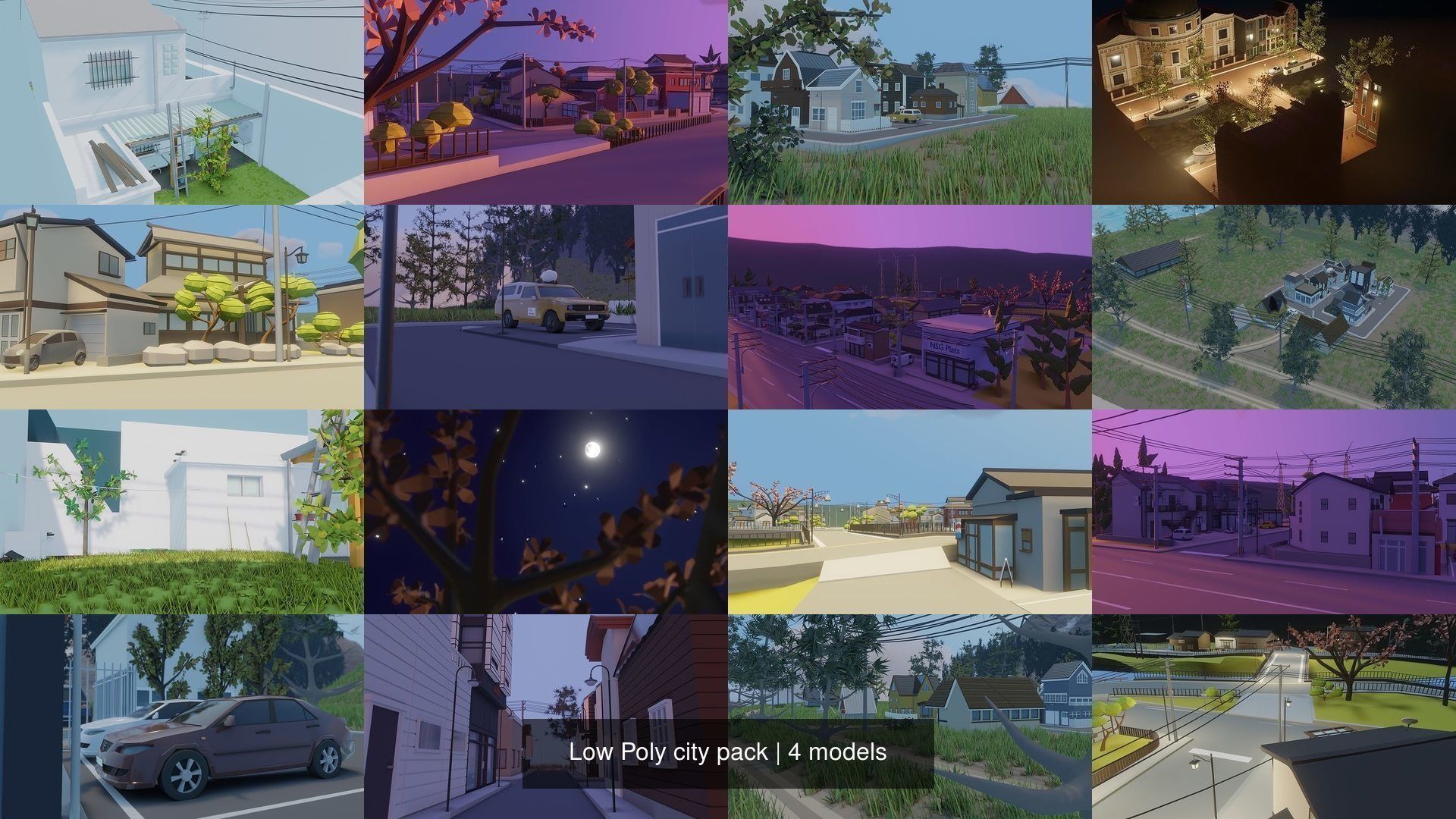 3D Model Collection Low Poly city pack VR / AR / low-poly | CGTrader