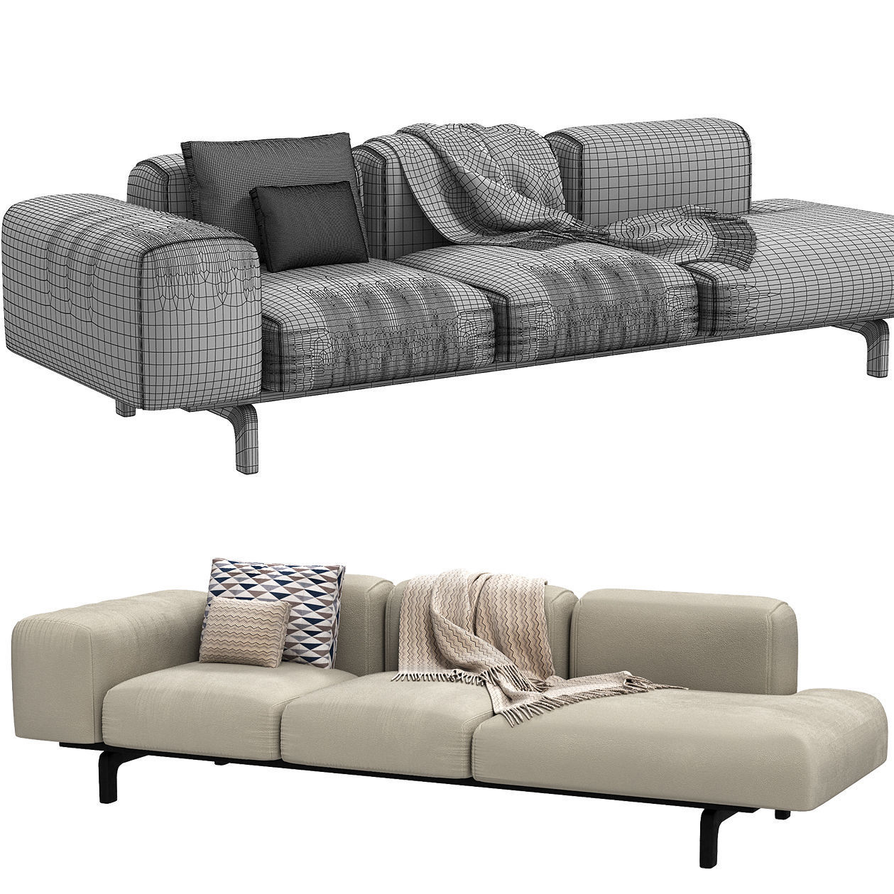 Modulny Divan Largo Velvet 3D model | CGTrader