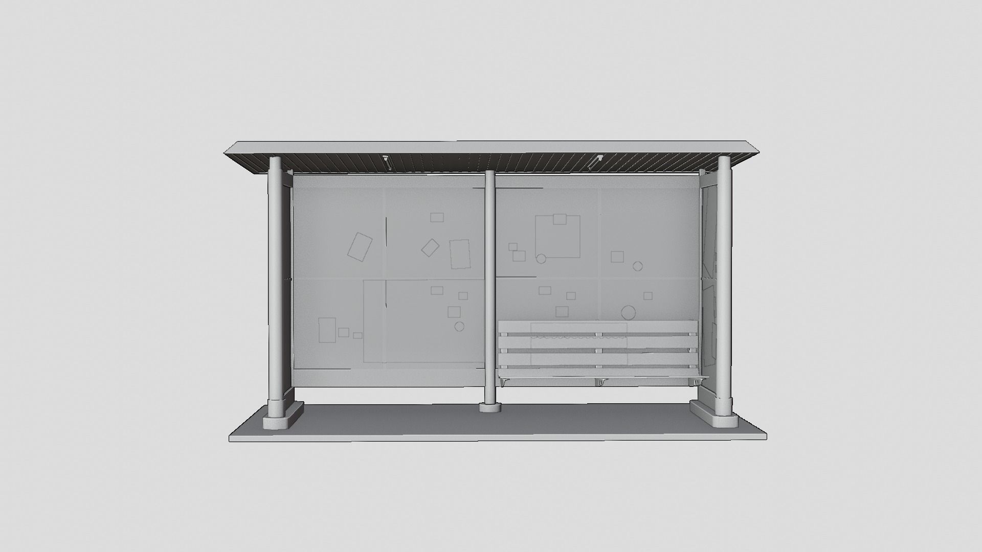 3D model Old bus stop VR / AR / low-poly | CGTrader