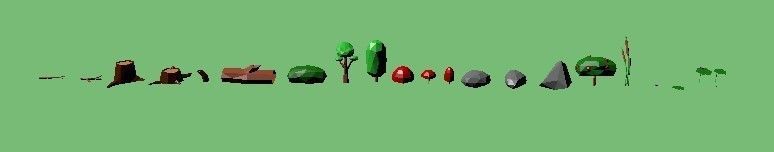 Vegetation and rocks free VR / AR / low-poly 3D model rigged | CGTrader