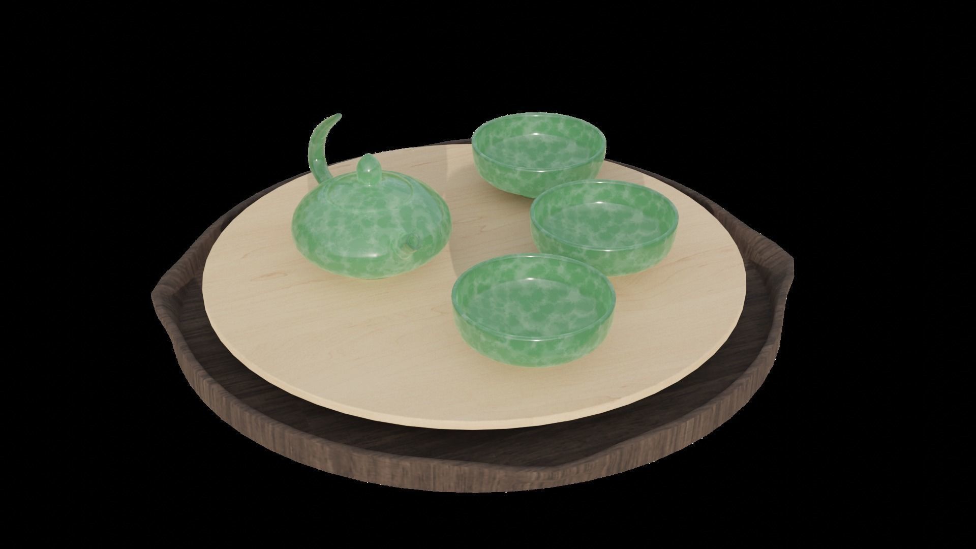 3D model Chinese Jade Tea Set VR / AR / low-poly | CGTrader