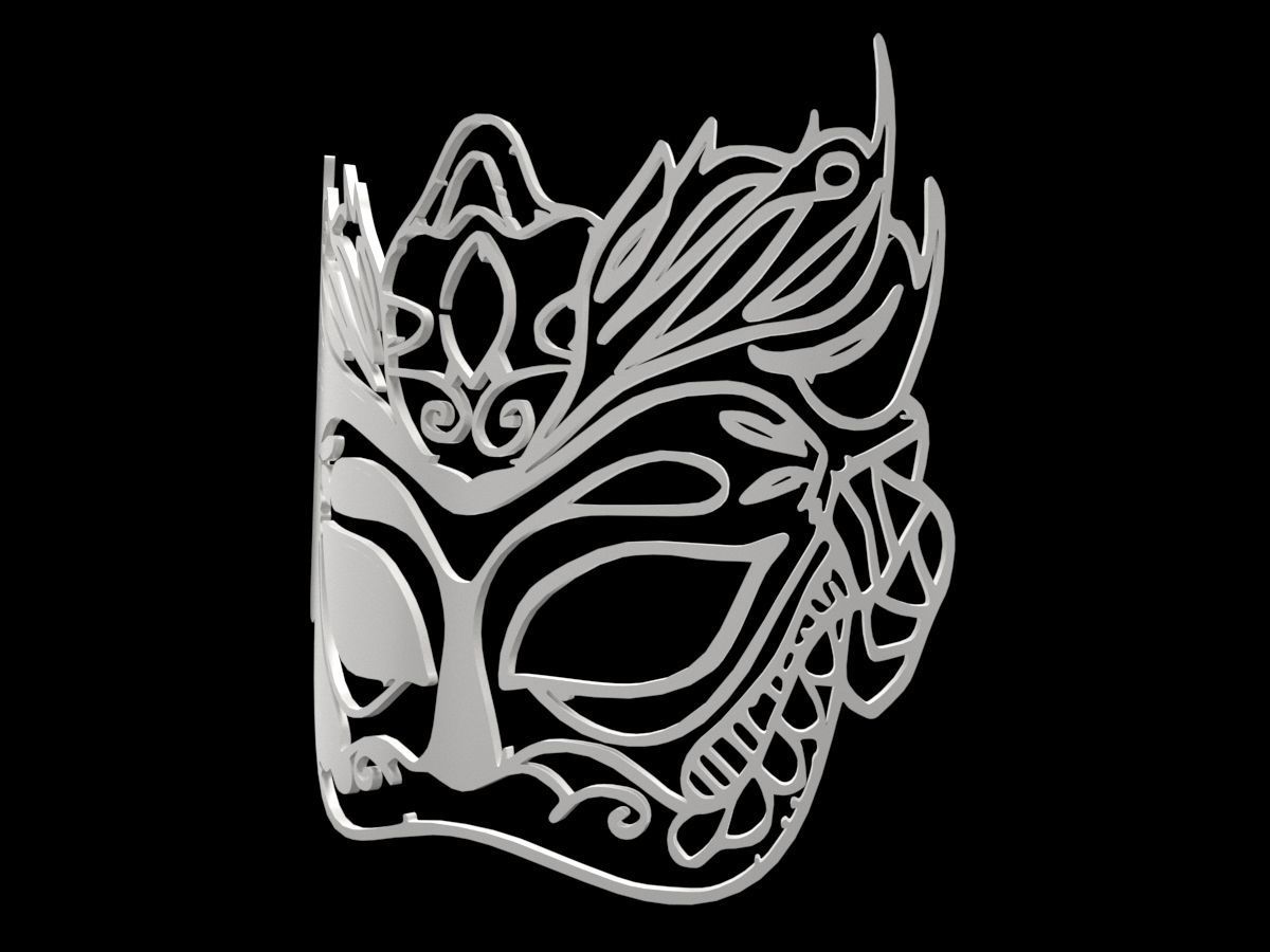 Masquerade Mask Halloween 3D model 3D printable | CGTrader