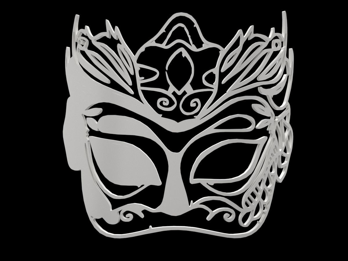 Masquerade Mask Halloween 3D model 3D printable | CGTrader
