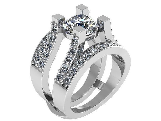 Round Diamond Ring 1621 3D model 3D printable | CGTrader