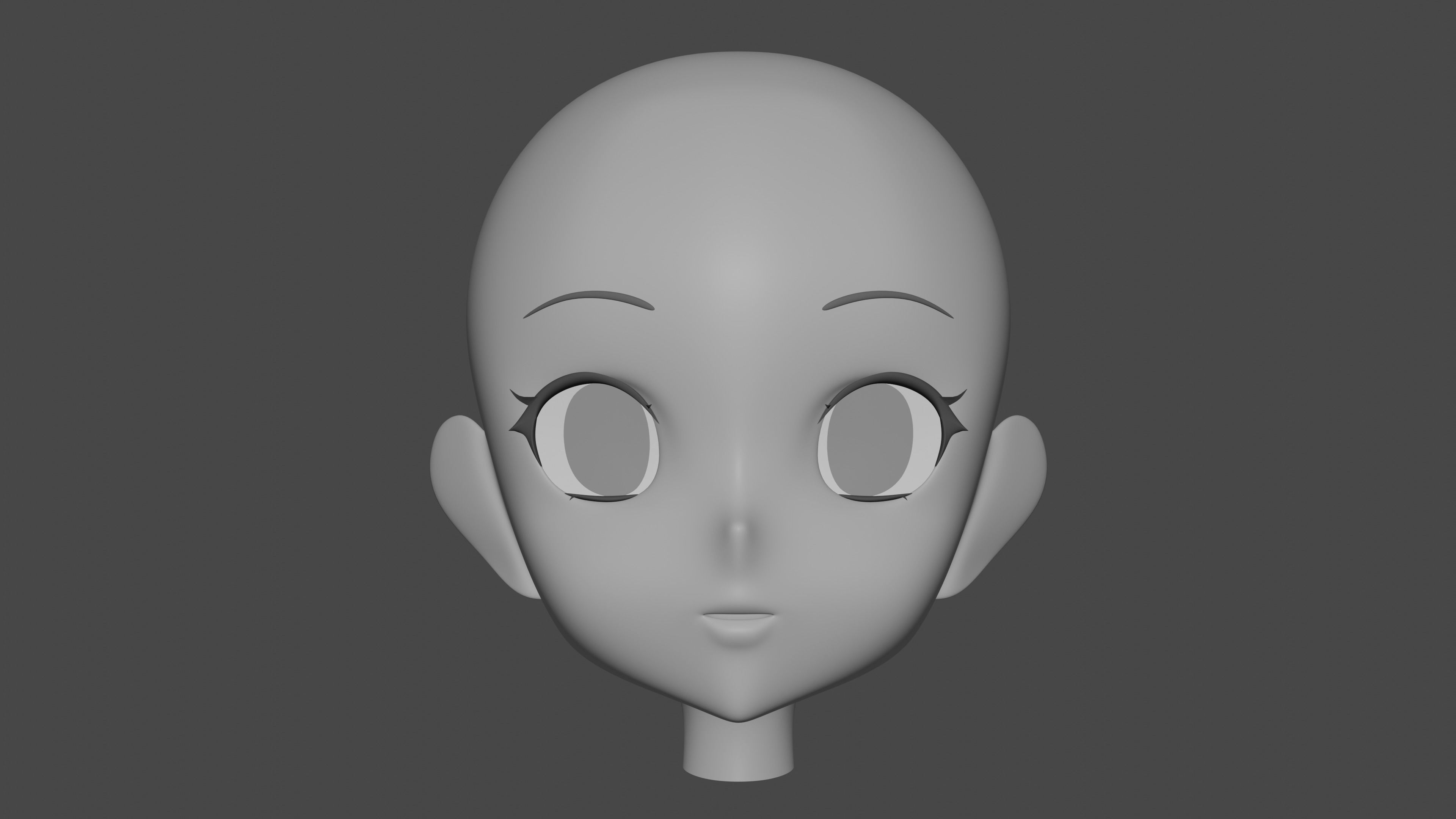 Female Anime Head 3D model | CGTrader