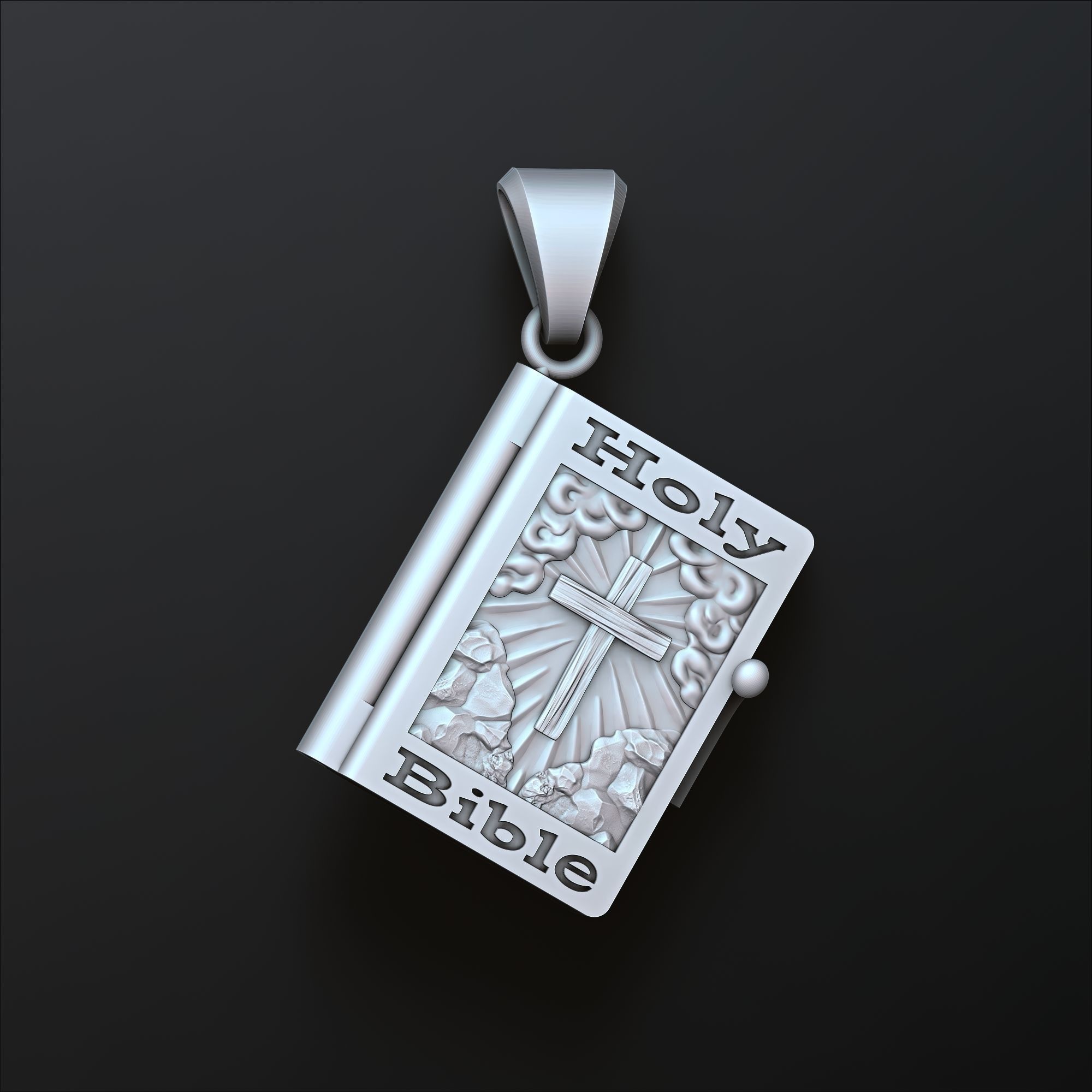 Holy Bible Book Pendant Pater Noster Prayer 3D model 3D printable ...
