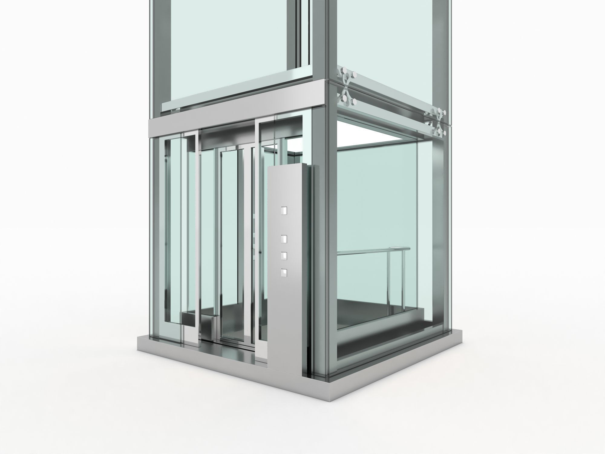 Elevator tall glass 3D model | CGTrader