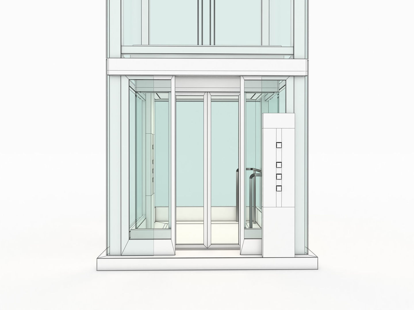 Elevator tall glass 3D model | CGTrader