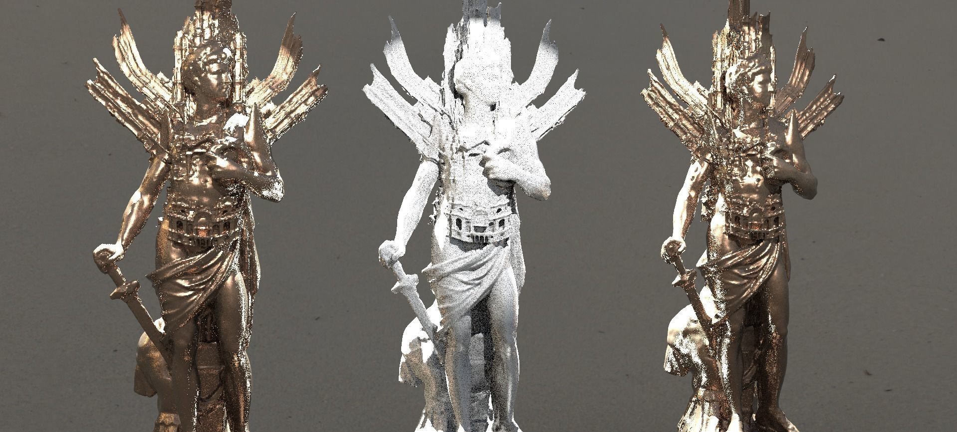 Roman God Mars abstract statue 2 designs 3D model | CGTrader