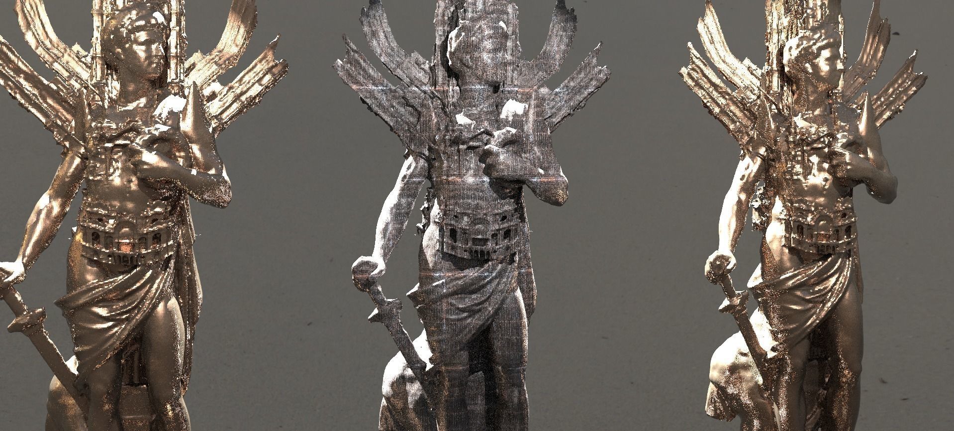 Roman God Mars abstract statue 2 designs Dark 3D model | CGTrader