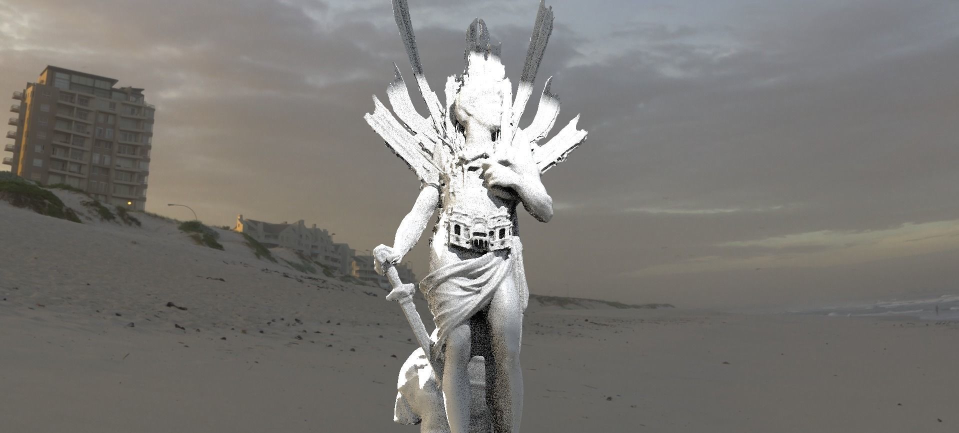 Roman God Mars abstract Wings white 3D model | CGTrader