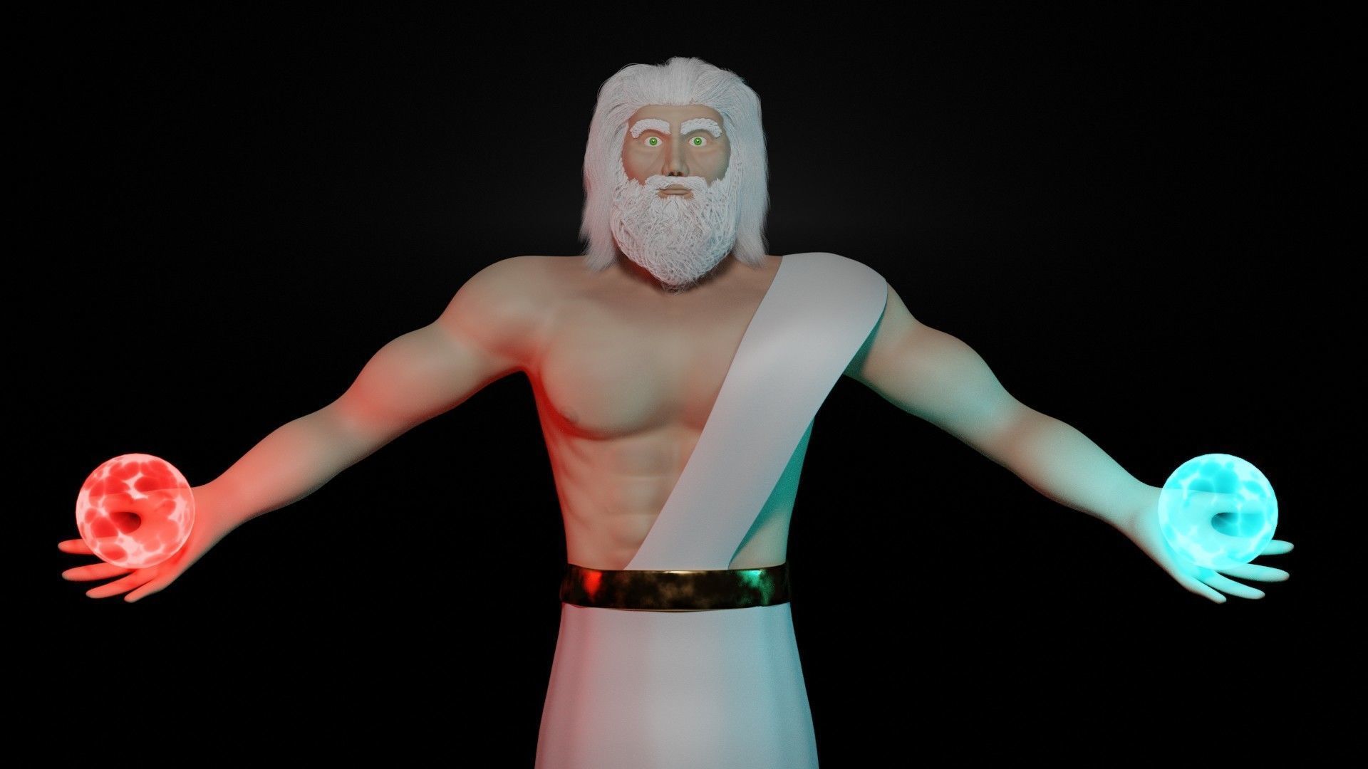 3D model ZEUS 3D Model man holding ball VR / AR / low-poly | CGTrader