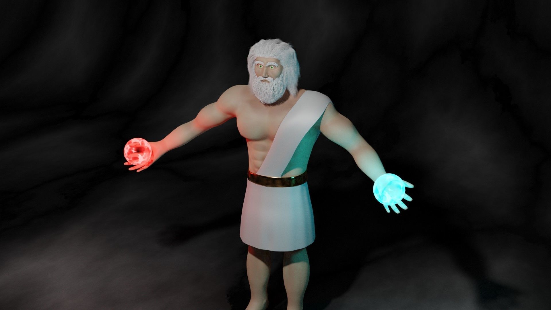 3D model ZEUS 3D Model man holding ball VR / AR / low-poly | CGTrader