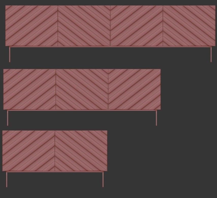 Decorative Chevron Console Blush Pink 3D model | CGTrader