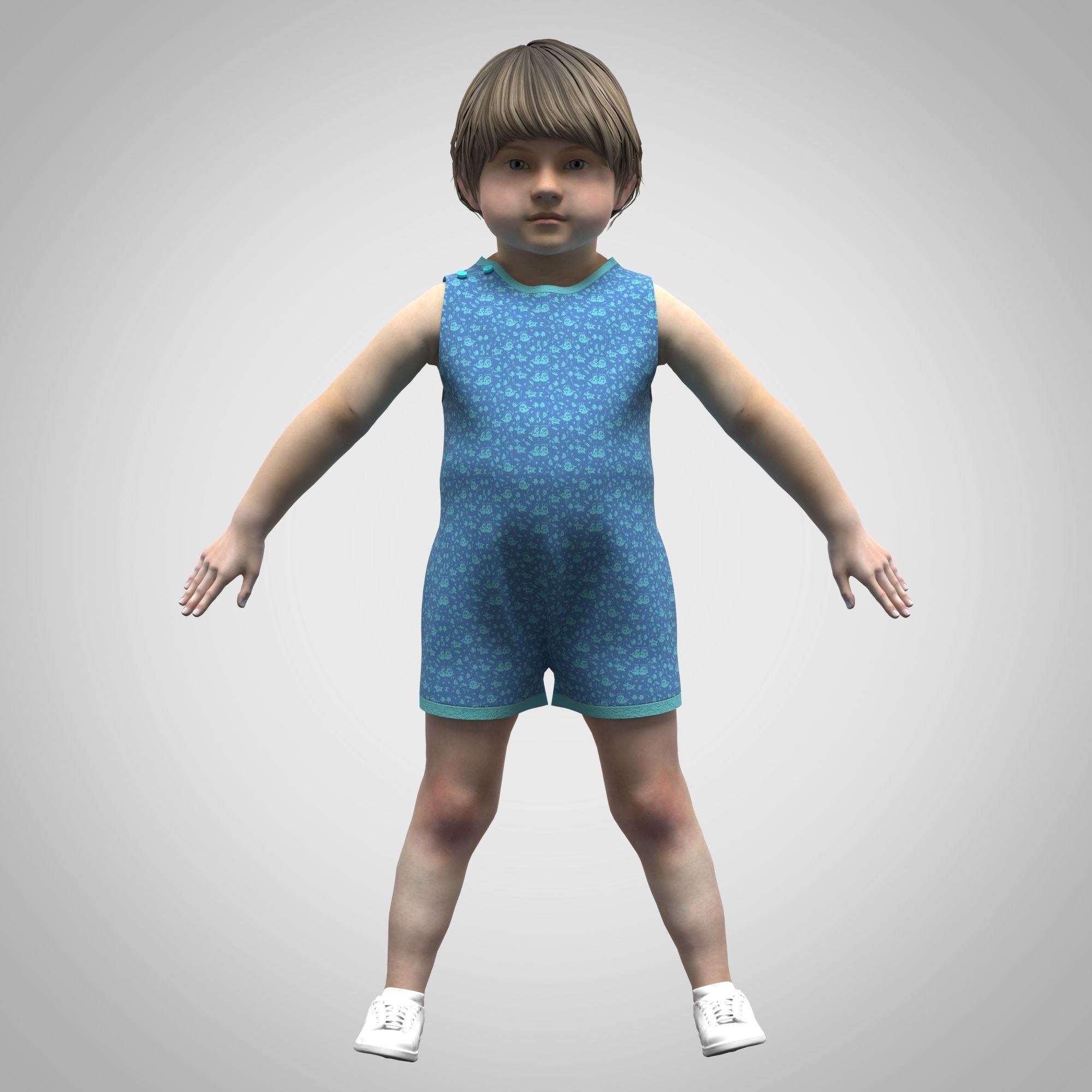 3D model Baby Girls body suit VR / AR / low-poly | CGTrader