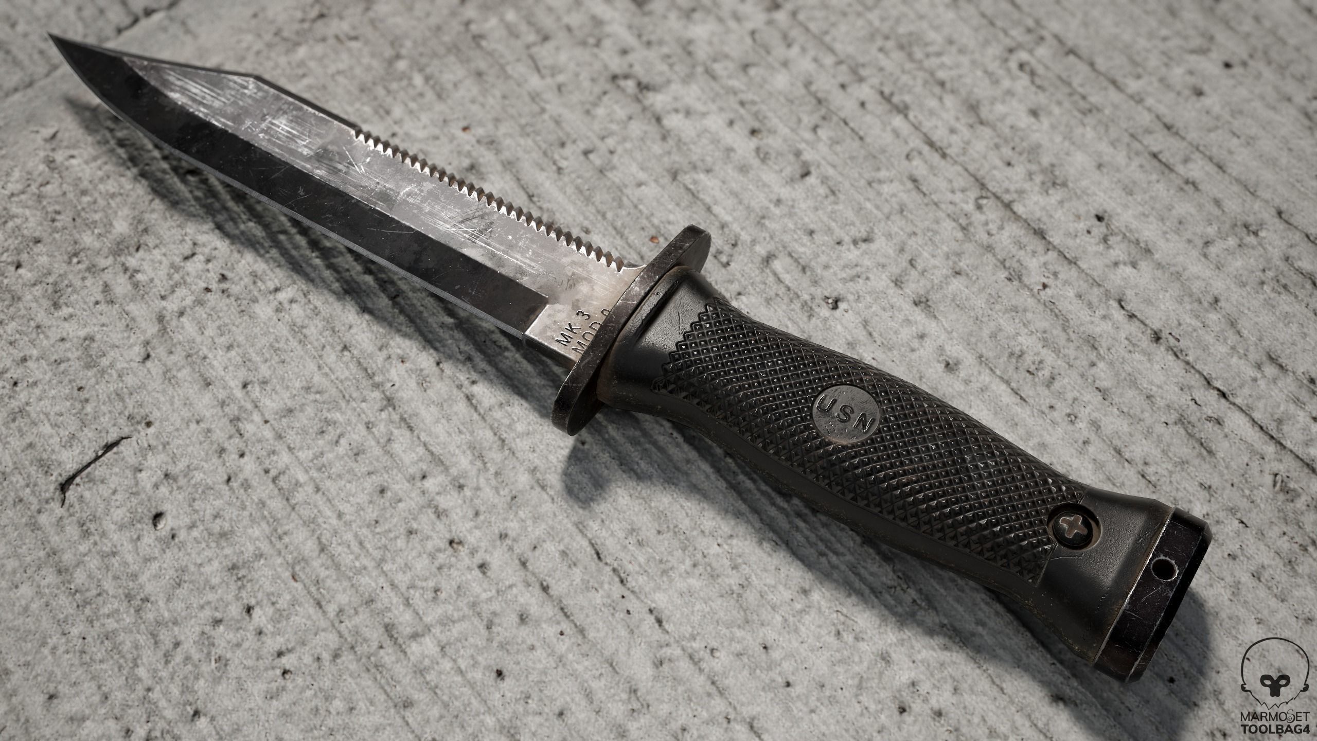 3D model Ontario MK3 Navy Knife VR / AR / low-poly | CGTrader