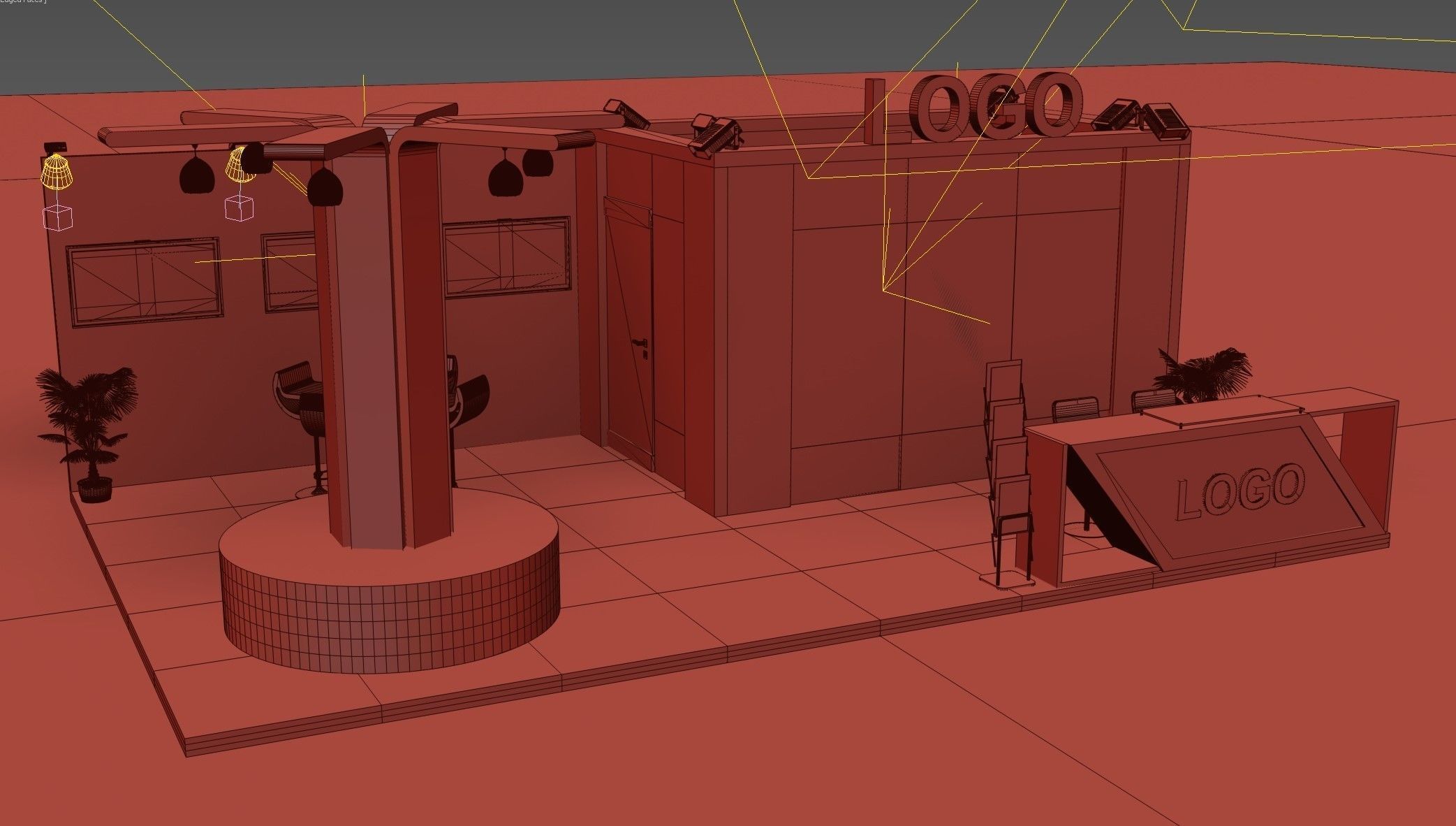 Exhibition Stand design 8 meter x 5 meter 3D model | CGTrader