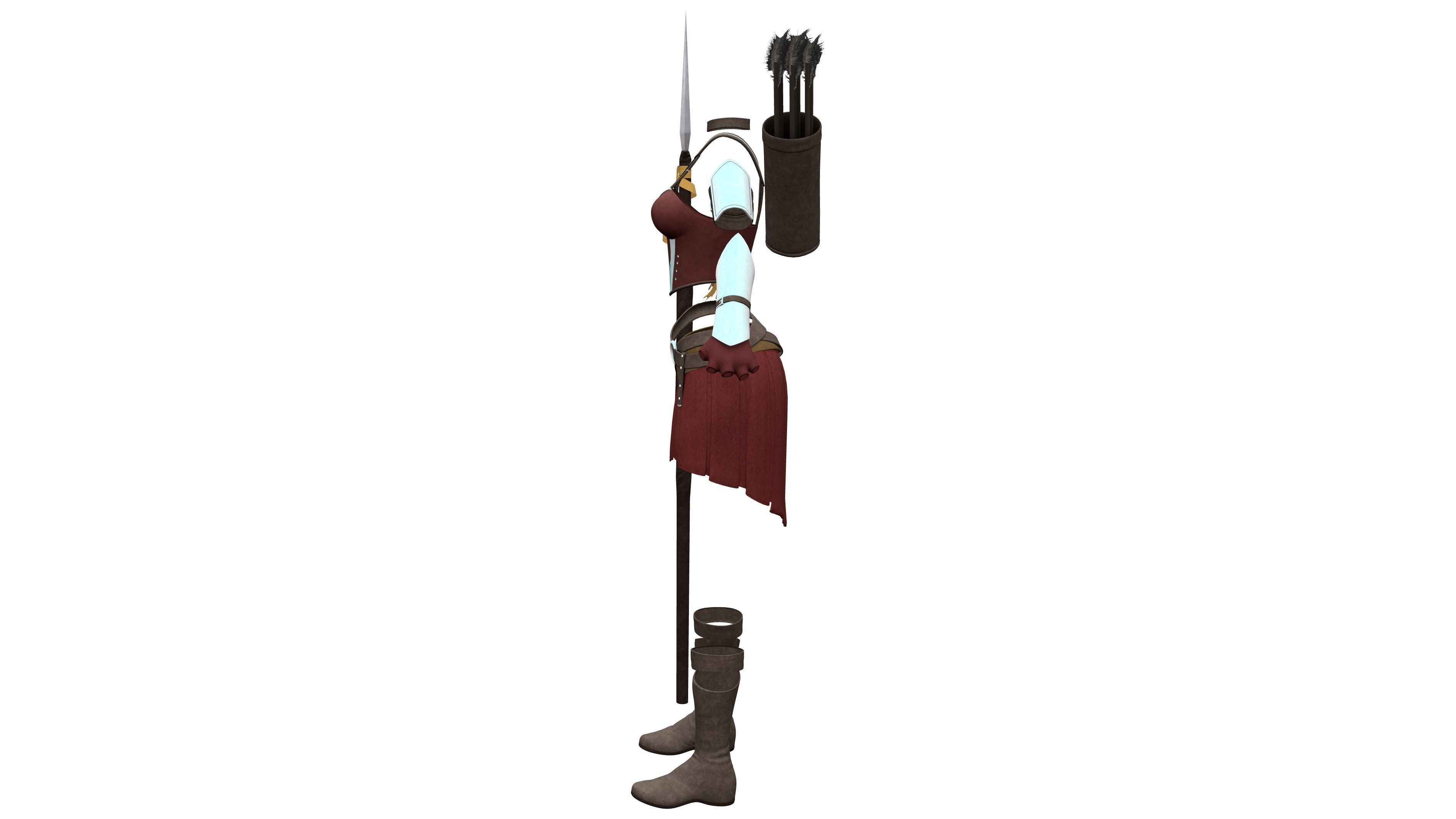 3D model Full Warrior Archer Outfit VR / AR / low-poly | CGTrader