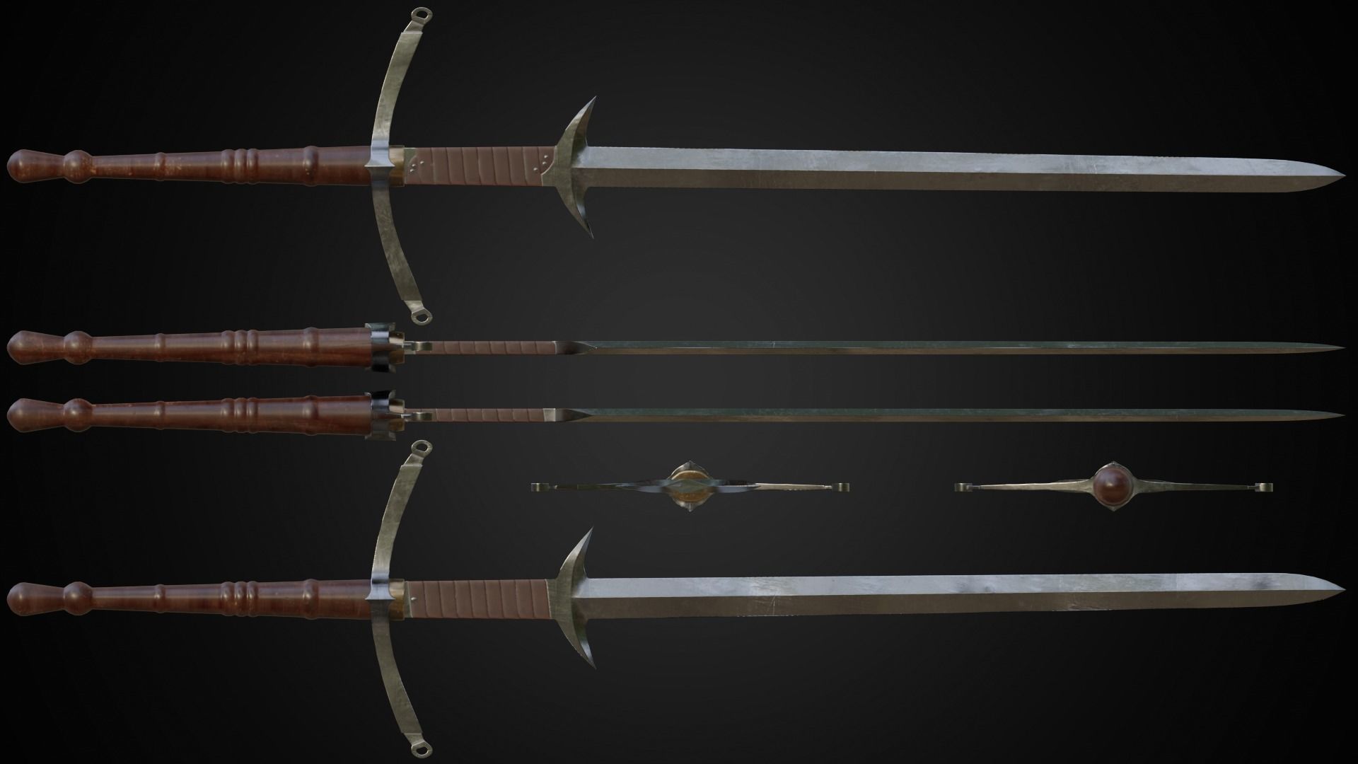 Two hands sword Zweihander free VR / AR / low-poly 3D model | CGTrader