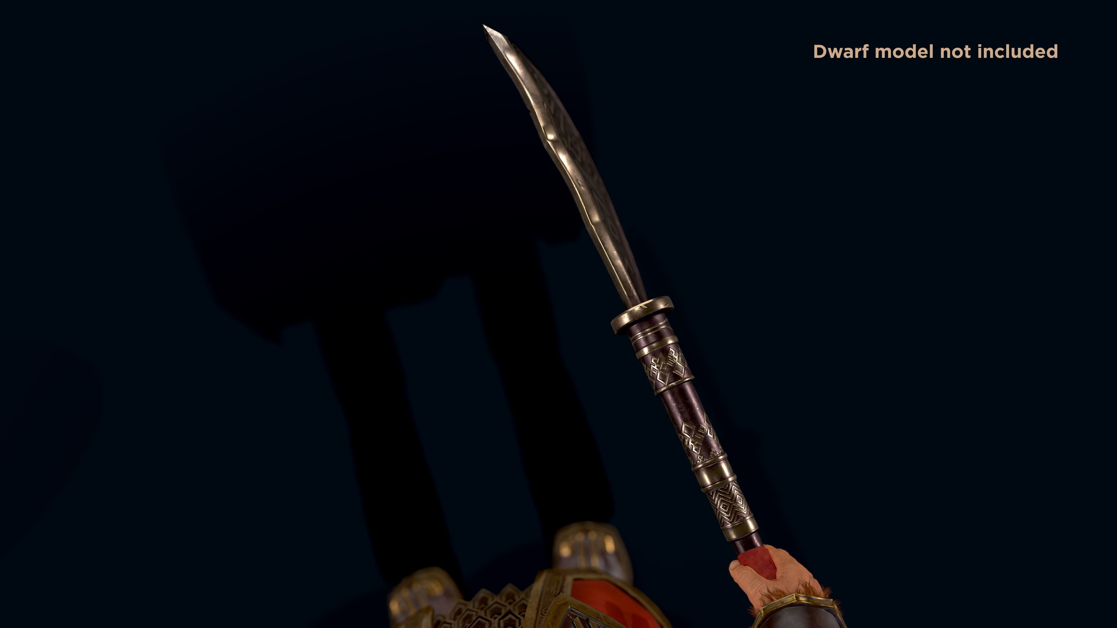 3D model Dwarf glaive VR / AR / low-poly | CGTrader