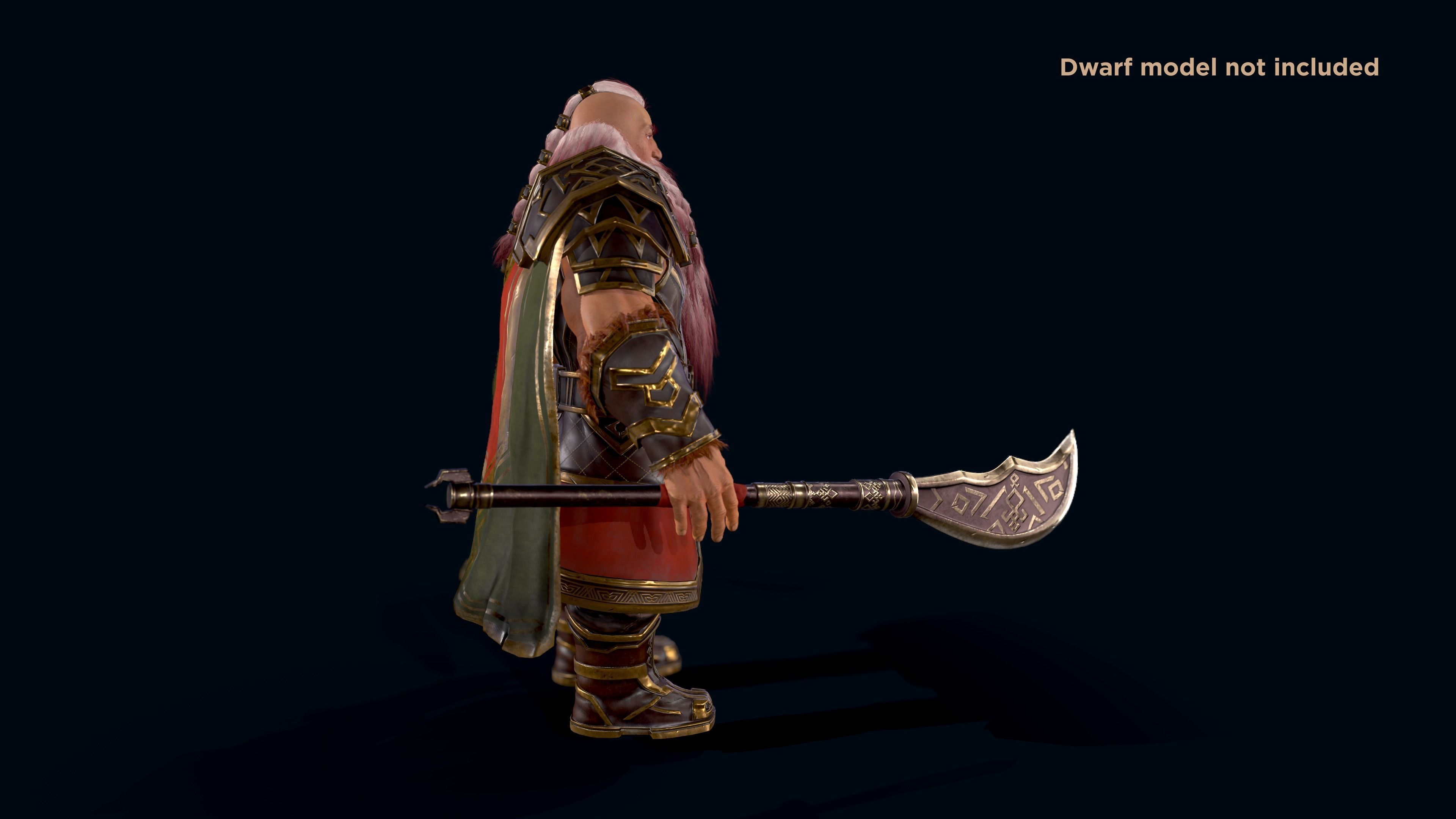 3D model Dwarf glaive VR / AR / low-poly | CGTrader