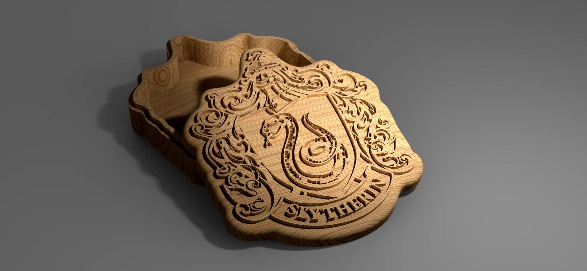V-carved slytherin harry potter box eps svg CNC router and 3D model 3D ...