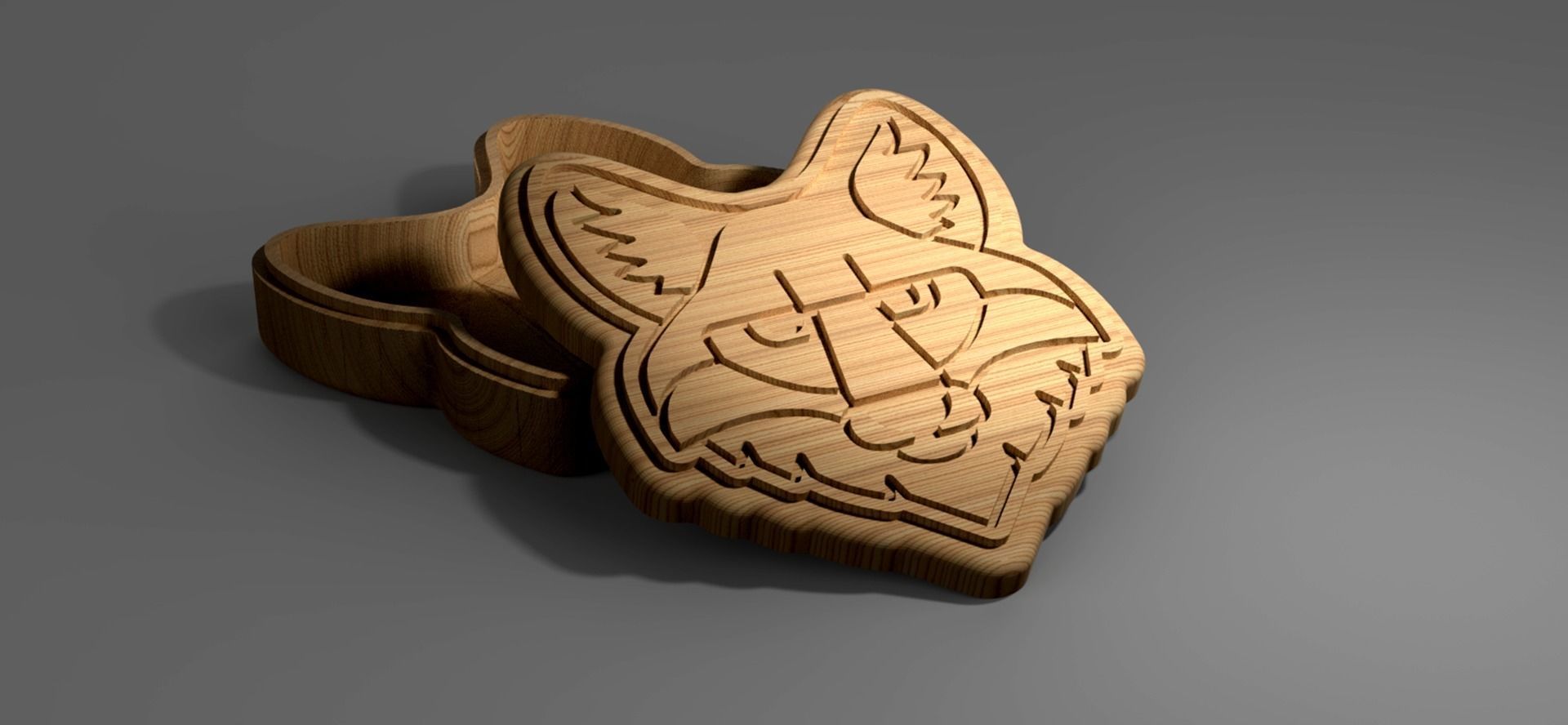 V-carved fox box eps svg CNC router and 3D model 3D printable | CGTrader