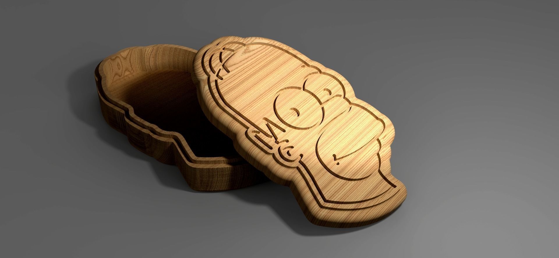 V-carved Simpson Homer box eps svg CNC router and 3D model 3D printable ...